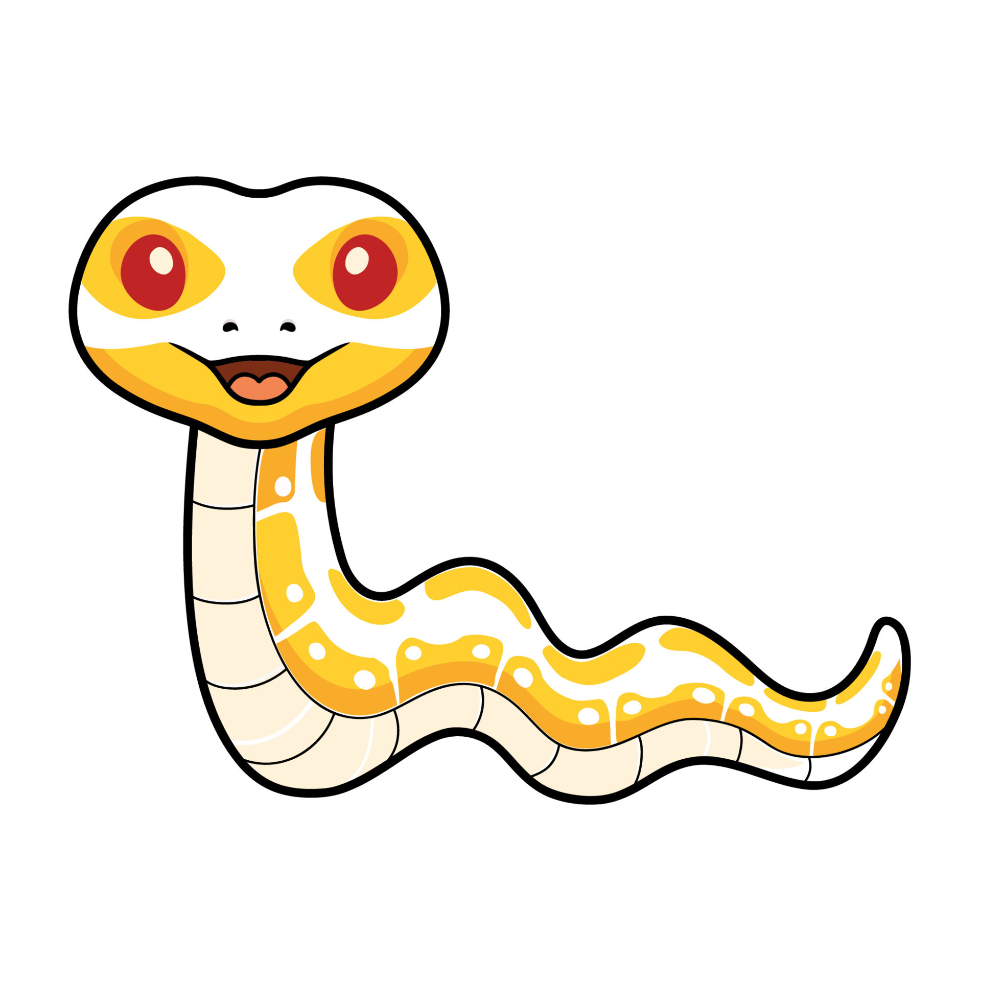 Cute albino ball python snake cartoon 21429058 Vector Art at Vecteezy