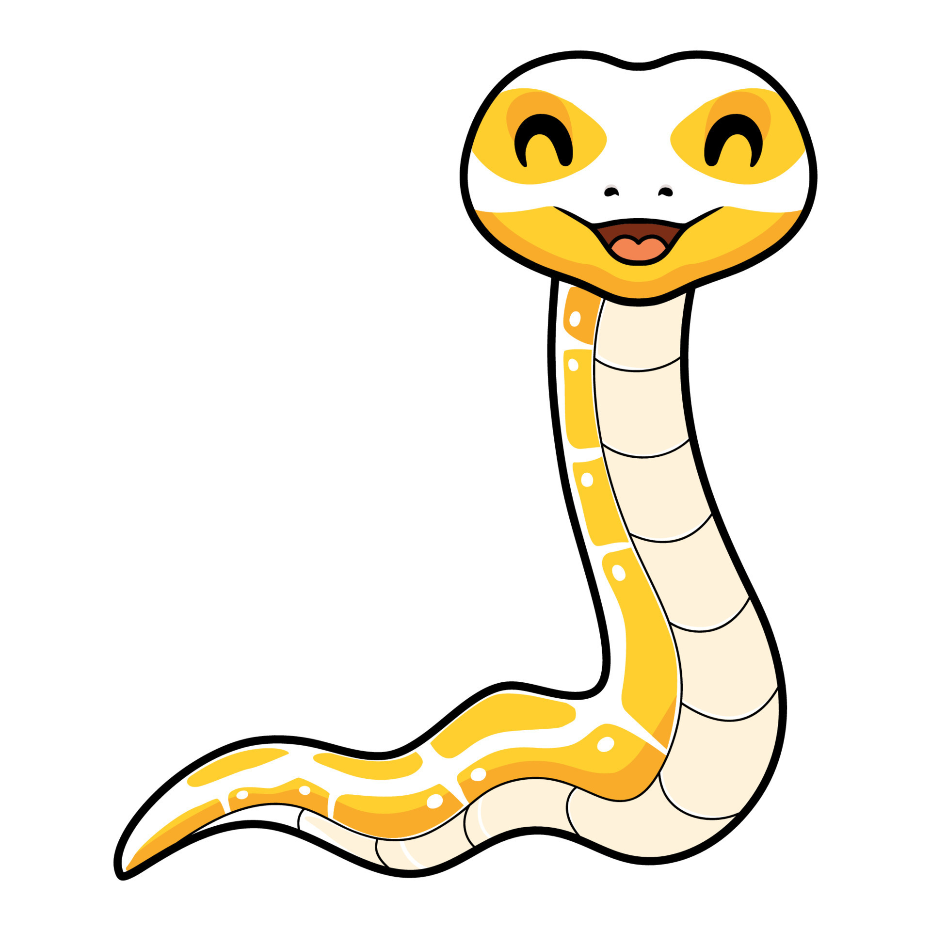 Cute albino ball python snake cartoon 21429061 Vector Art at Vecteezy