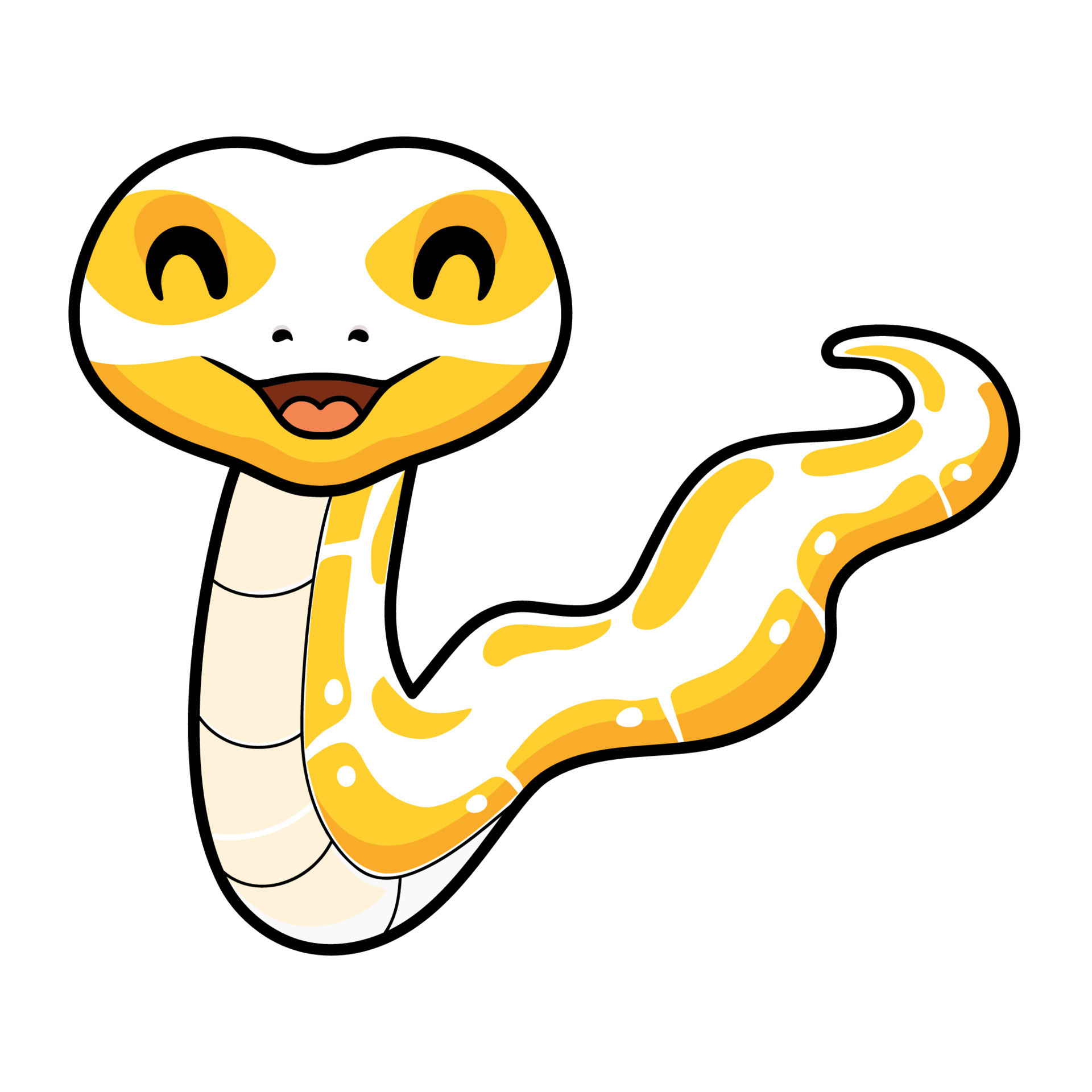 Cute albino ball python snake cartoon 21429068 Vector Art at Vecteezy