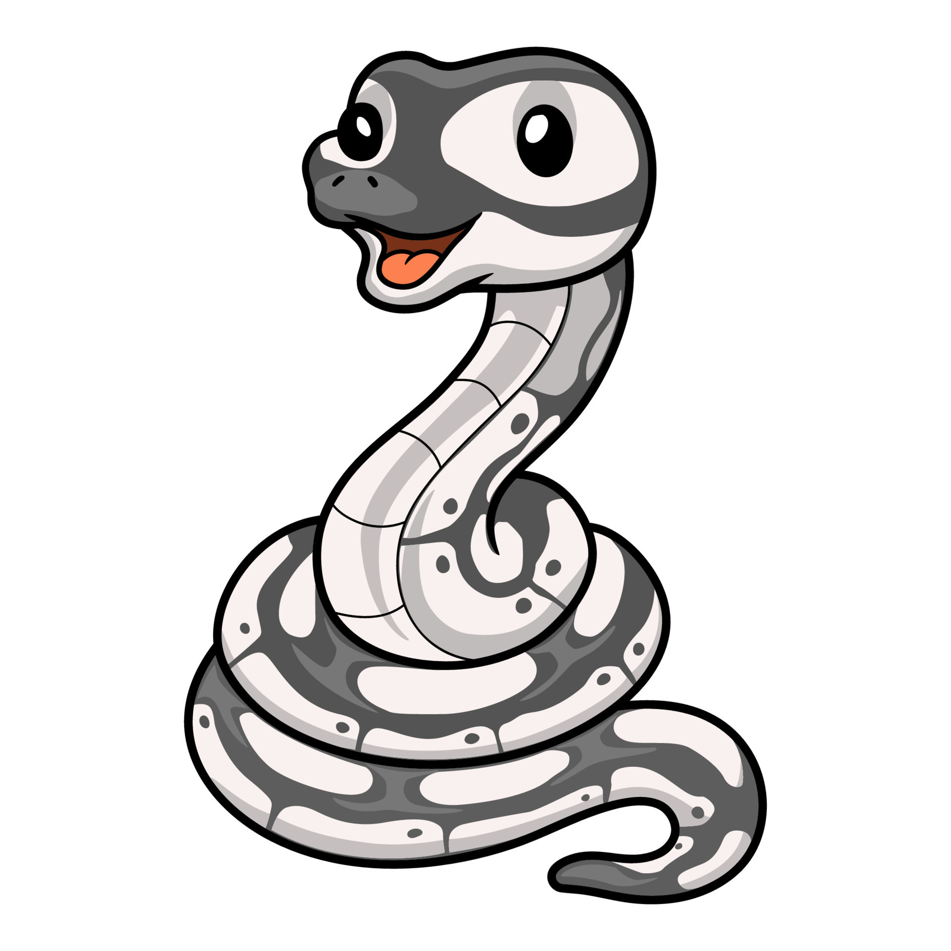 Cute axanthic ball python cartoon 21429082 Vector Art at Vecteezy