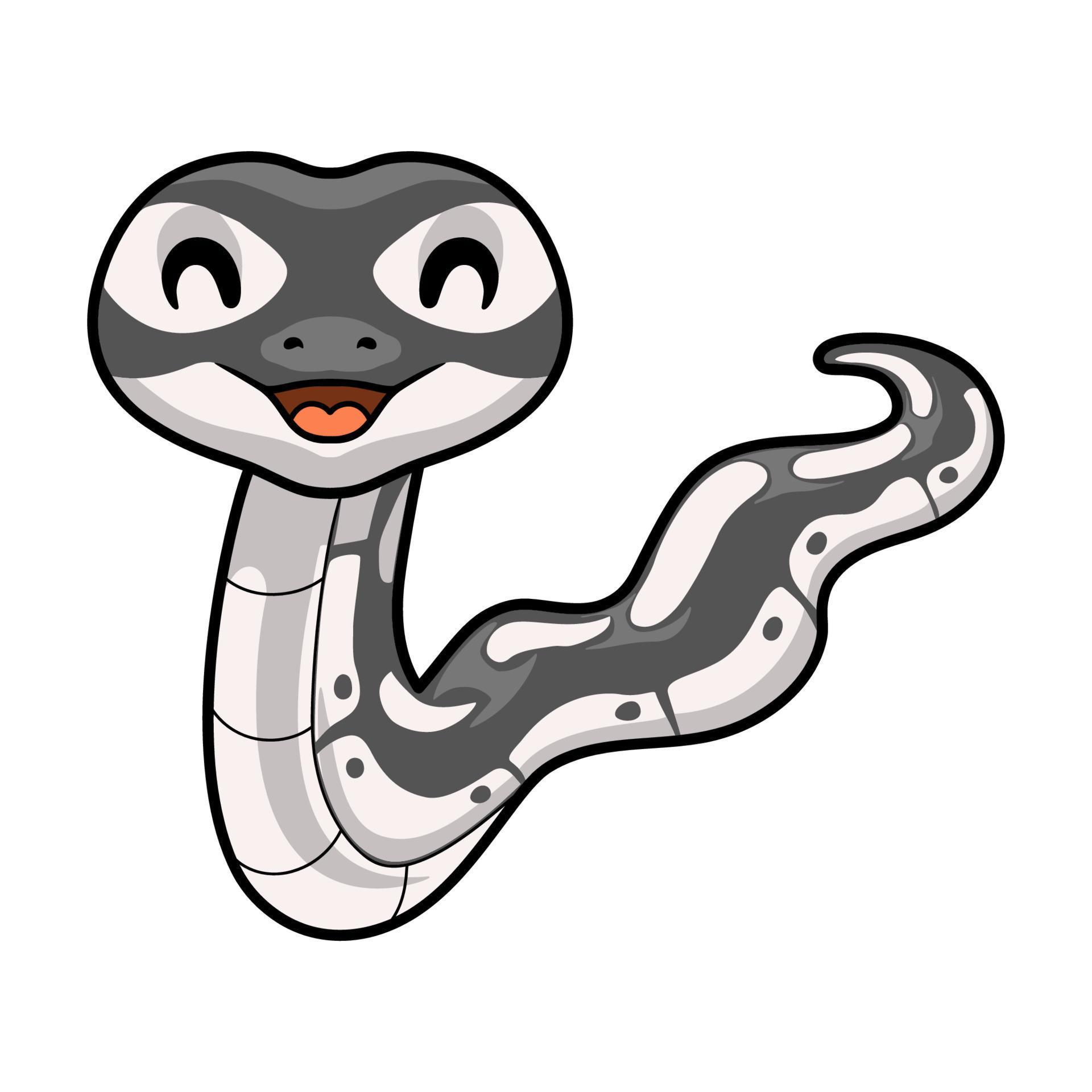 Cute axanthic ball python cartoon 21429086 Vector Art at Vecteezy