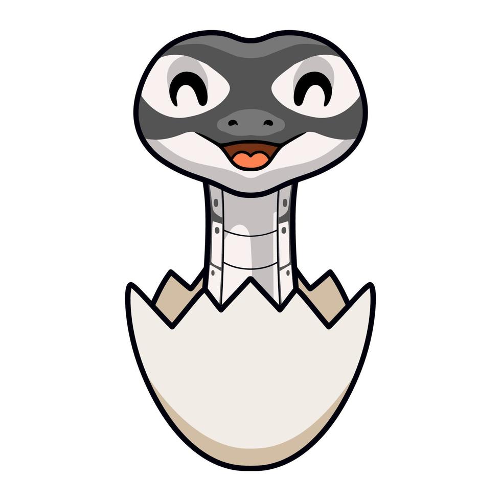 Cute axanthic ball python cartoon inside an egg 21429089 Vector Art at ...