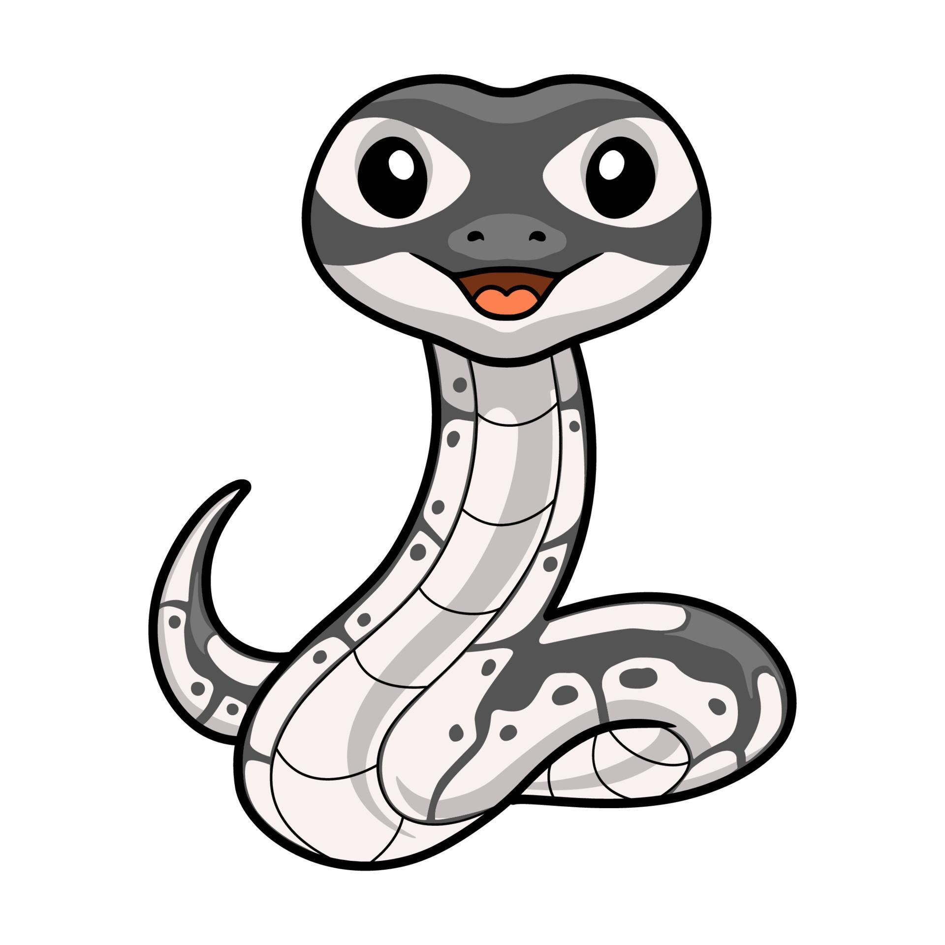 Cute axanthic ball python cartoon 21429094 Vector Art at Vecteezy