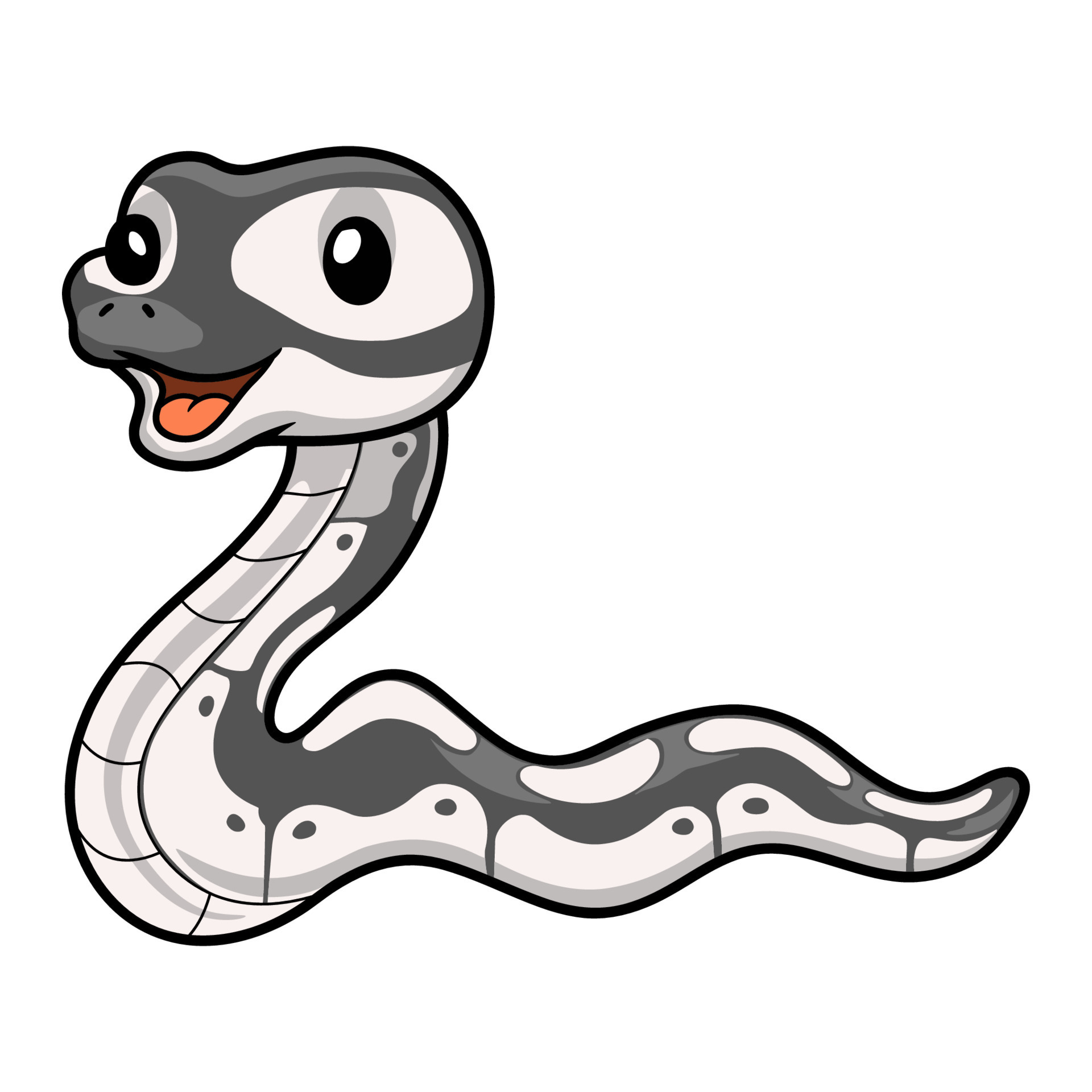 Cute axanthic ball python cartoon 21429095 Vector Art at Vecteezy