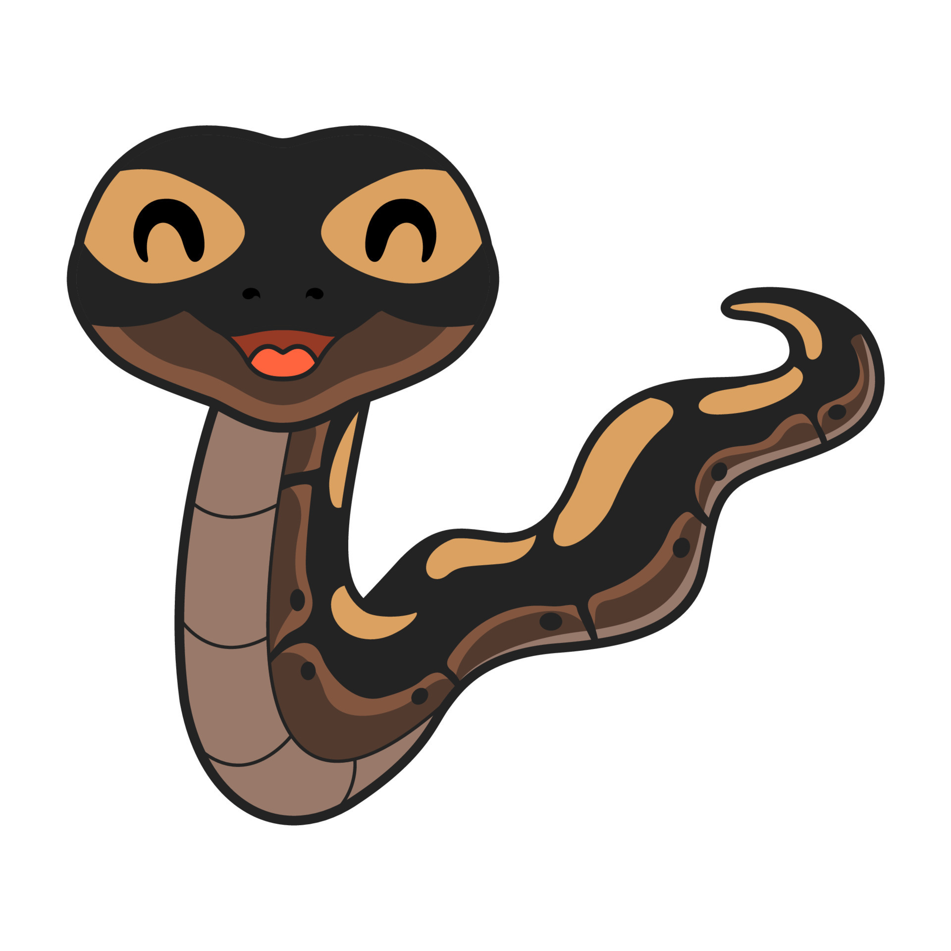 Cute ghi mojave ball python cartoon 21429118 Vector Art at Vecteezy