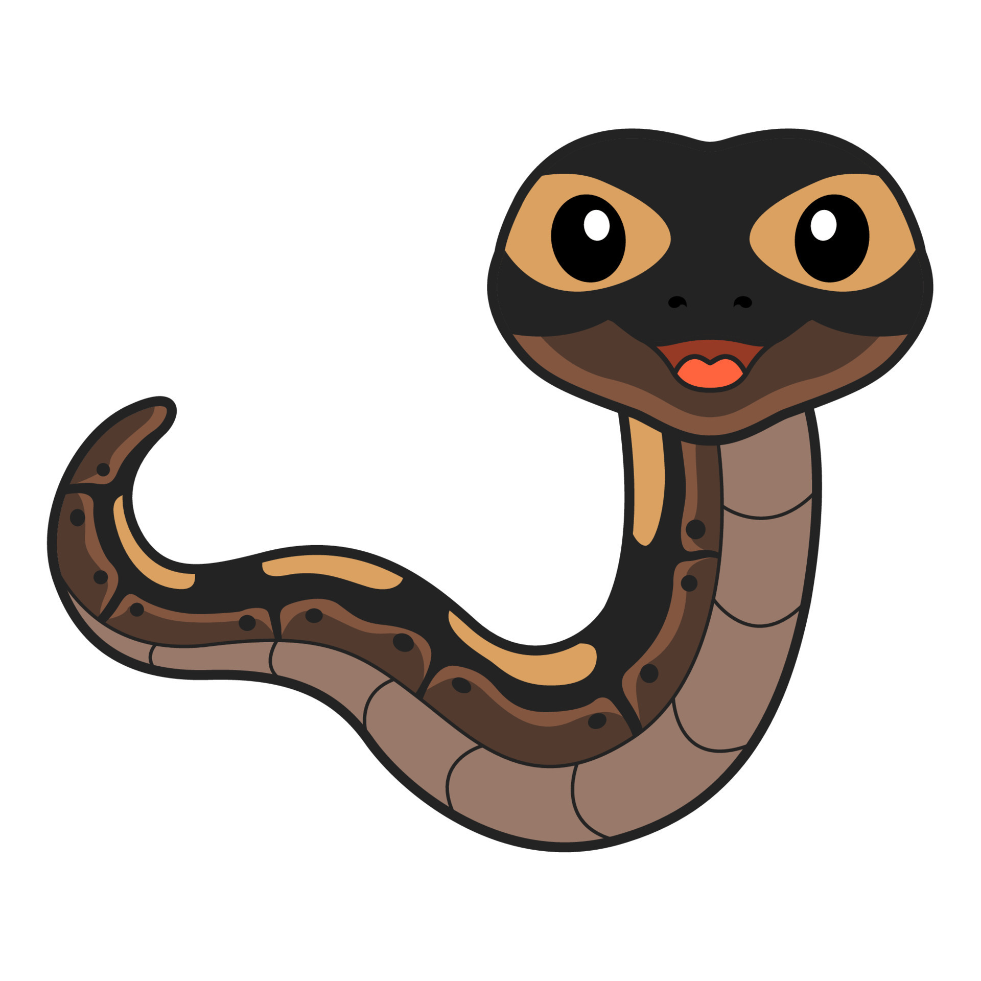 Cute ghi mojave ball python cartoon 21429132 Vector Art at Vecteezy