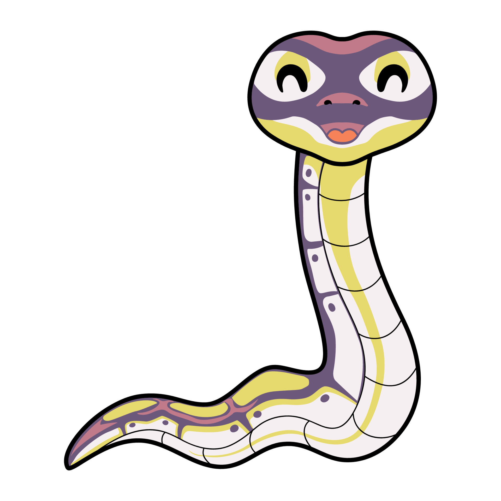 Cute banana pastel ball python cartoon 21429154 Vector Art at Vecteezy