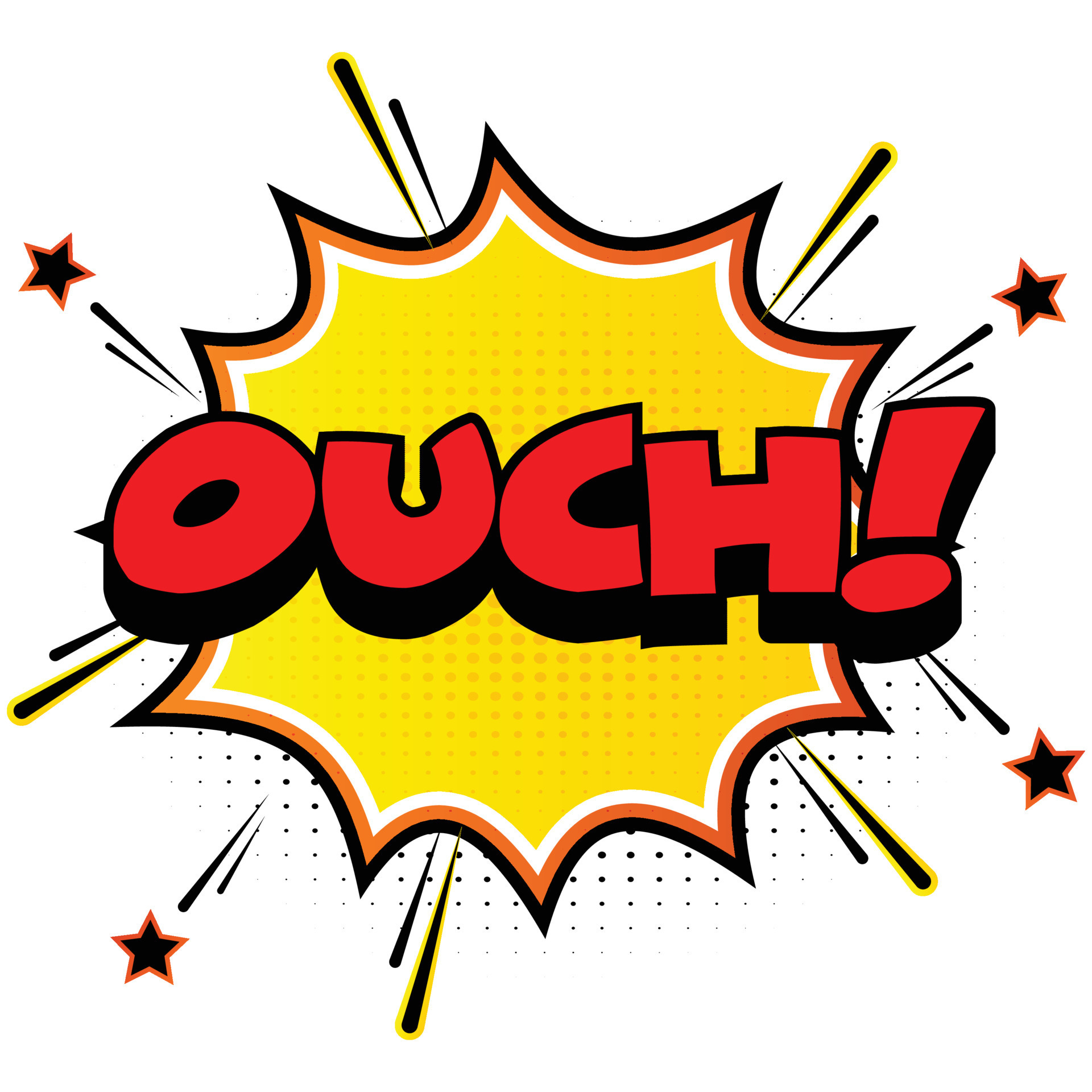 Ouch comic design vector art for free download 21429570 Vector Art at Vecteezy