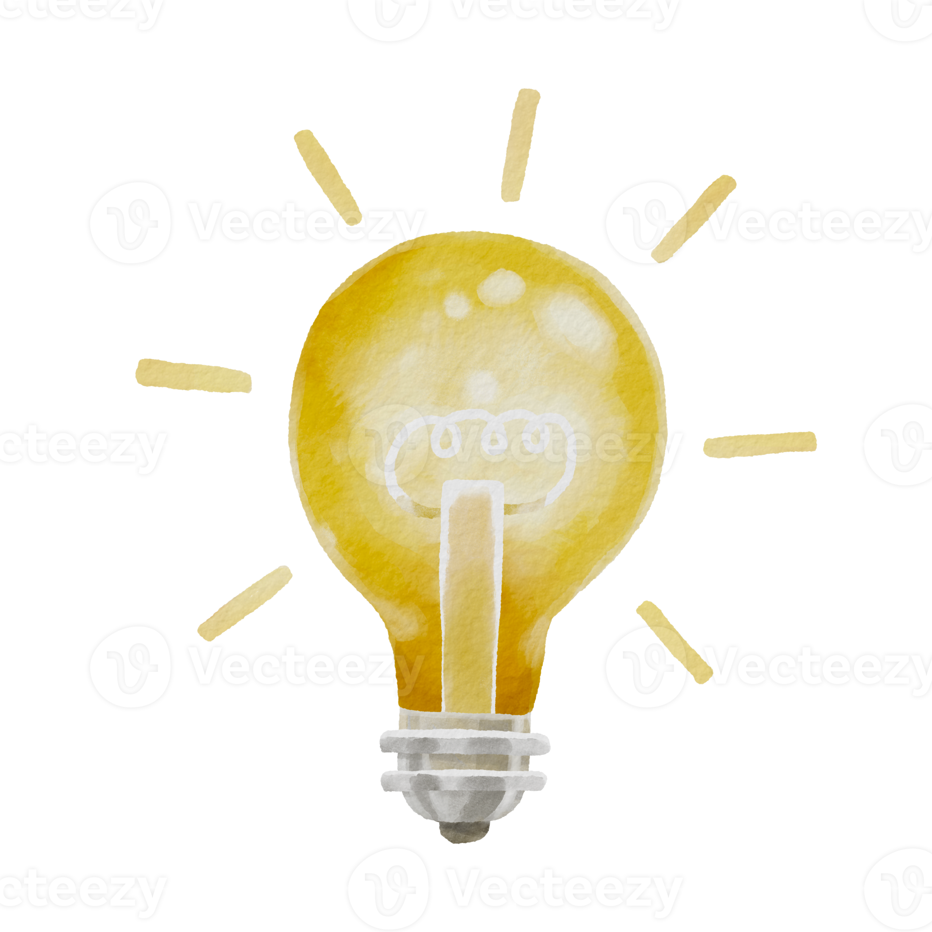 watercolor realistic light bulb turn on 21429820 PNG