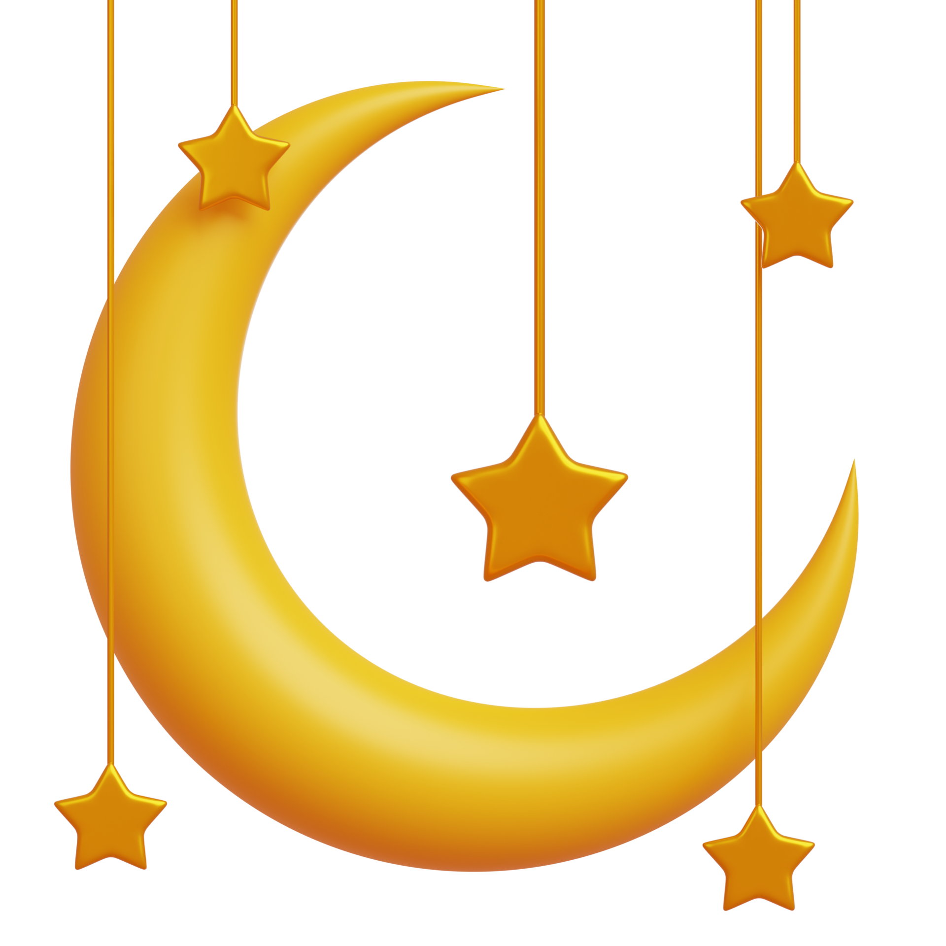 Free 3d d'or croissant lune.minimal élément style. 21430069 PNG with Transparent Background