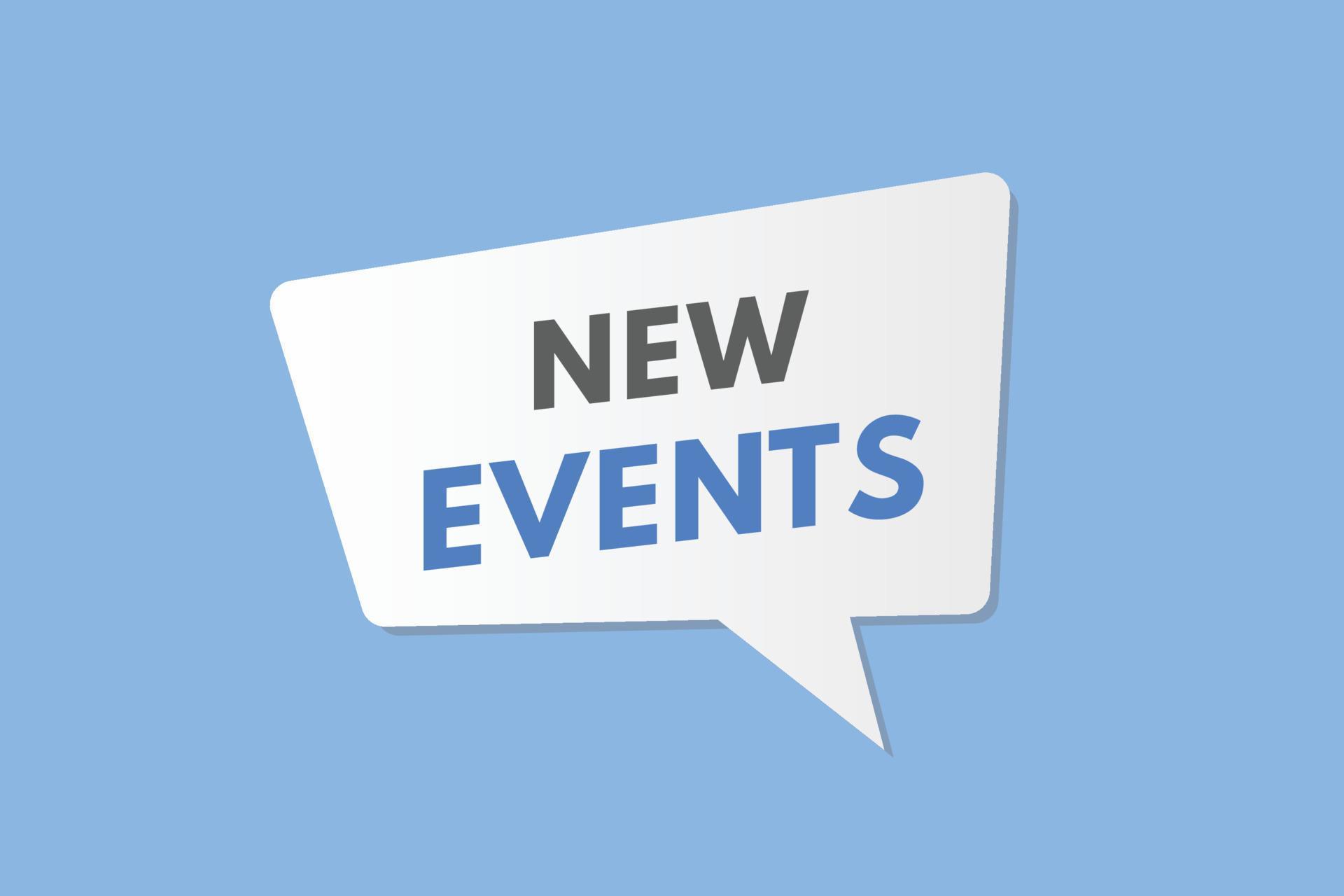 New Events text Button. New Events Sign Icon Label Sticker Web Buttons ...