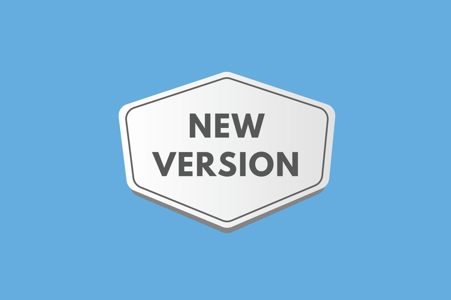 New Version text Button. New Version Sign Icon Label Sticker Web Buttons 21431005 Vector Art at ...