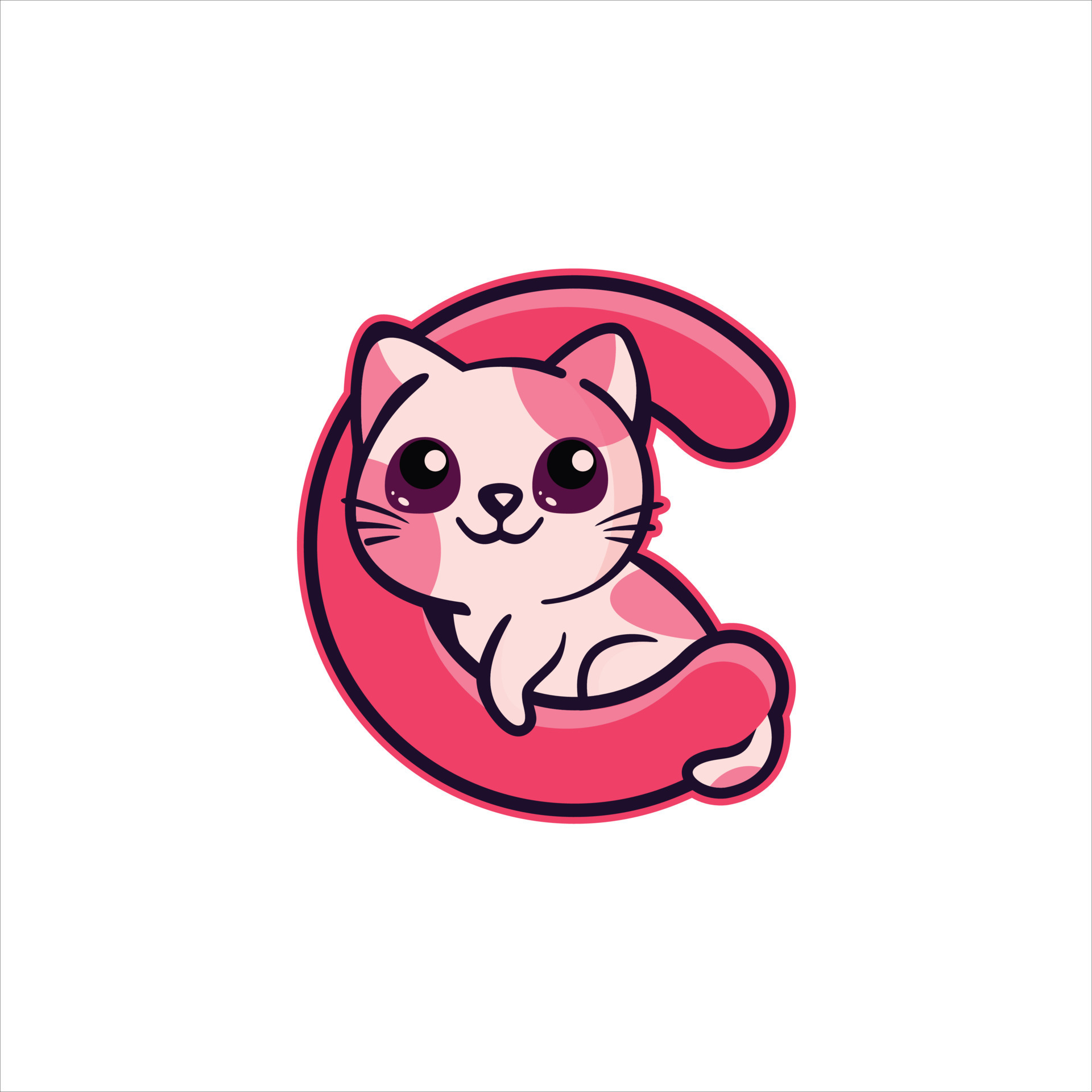 rosado linda gato icono vector logo 21431603 Vector en Vecteezy