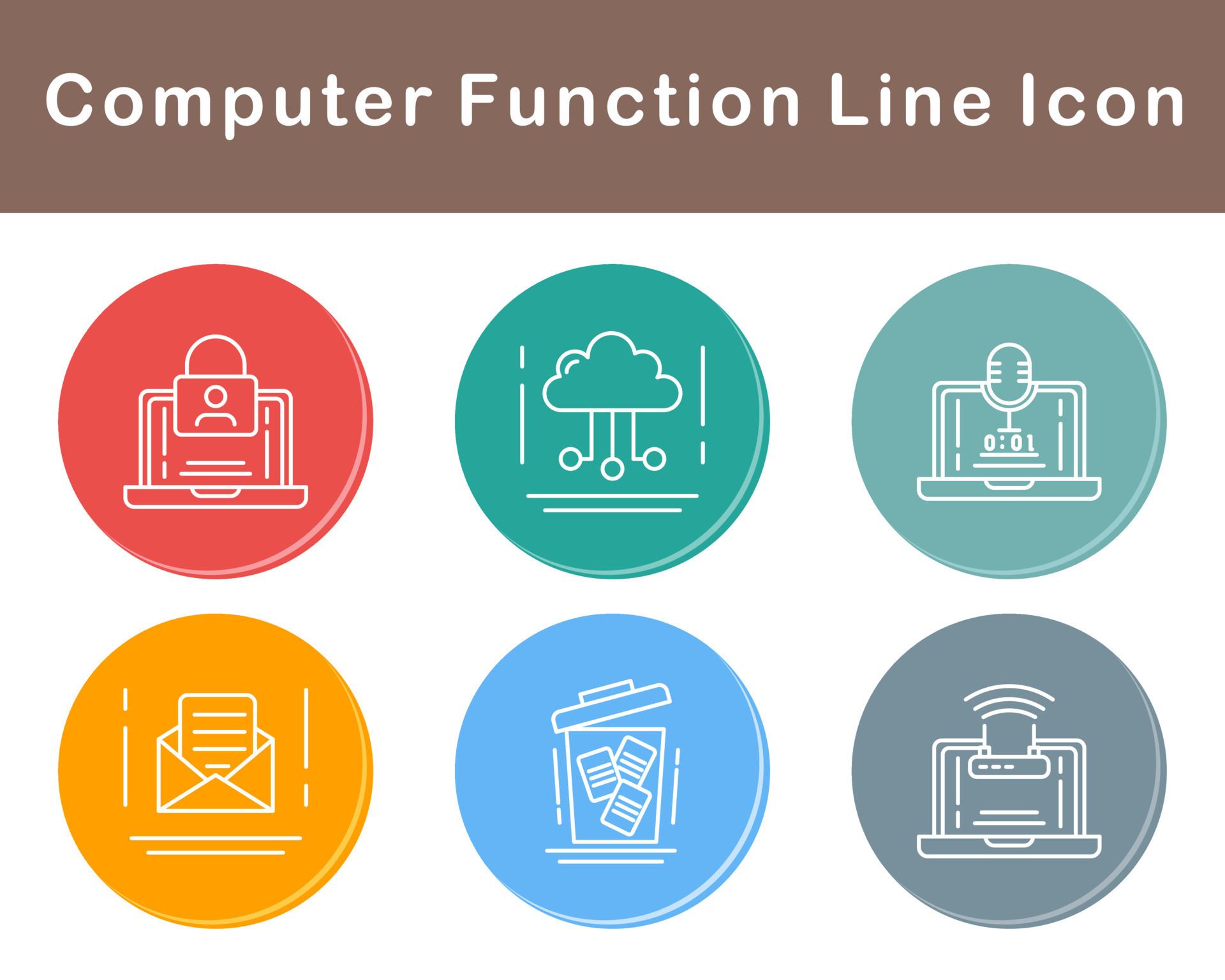 Computer Function Vector Icon Set 21431858 Vector Art at Vecteezy