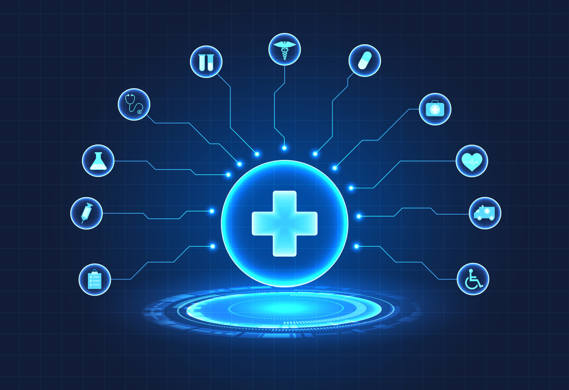 Medical Technology Circle There Is A Doctor s Symbol In The Middle And medical-technology-circle-there-is-a-doctor-s-symbol-in-the-middle-and