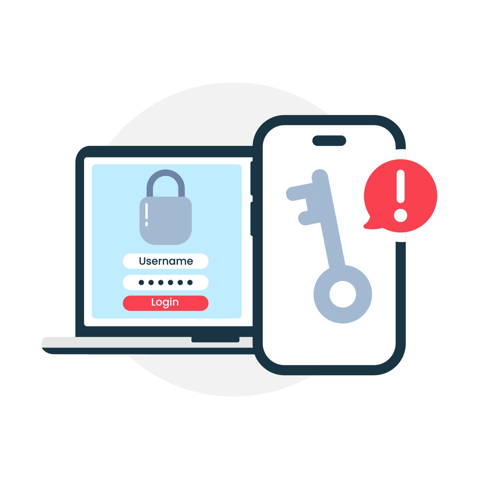 Turn on 2 Step Verification, Multi factor authentication concept illustration flat design vector ...