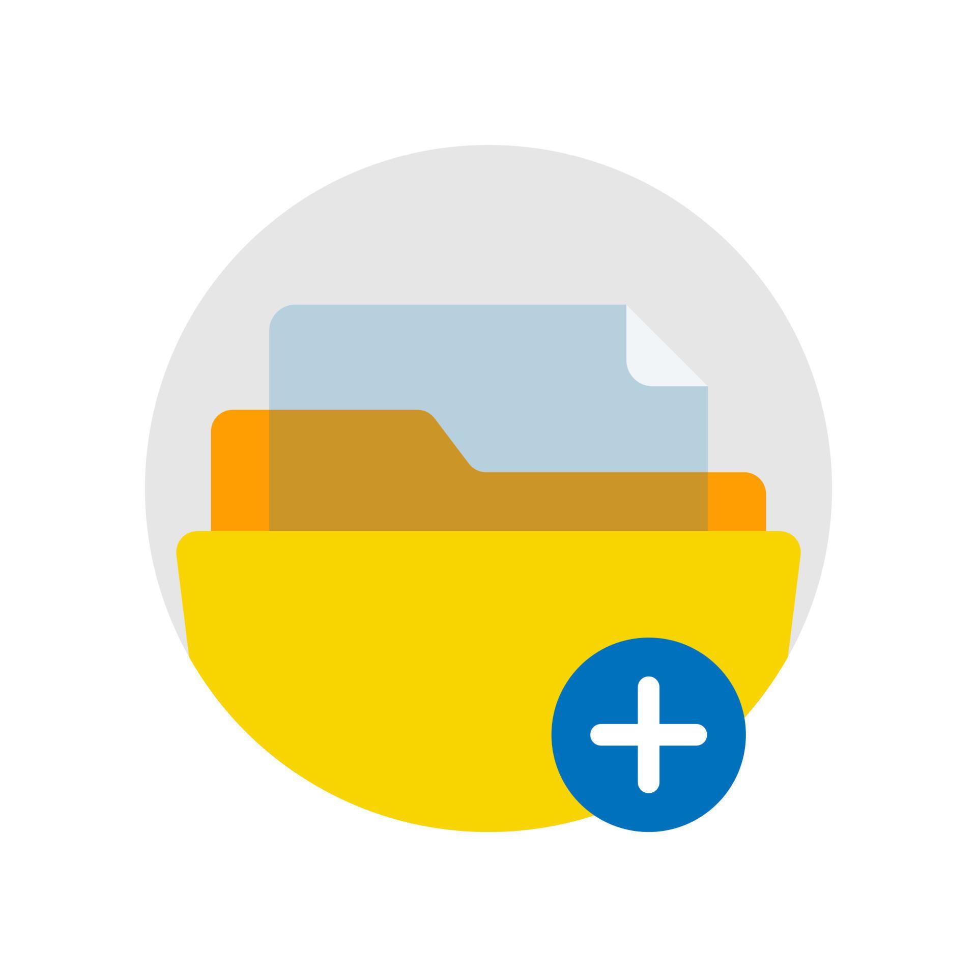 Add new document file to folder button concept illustration flat design ...