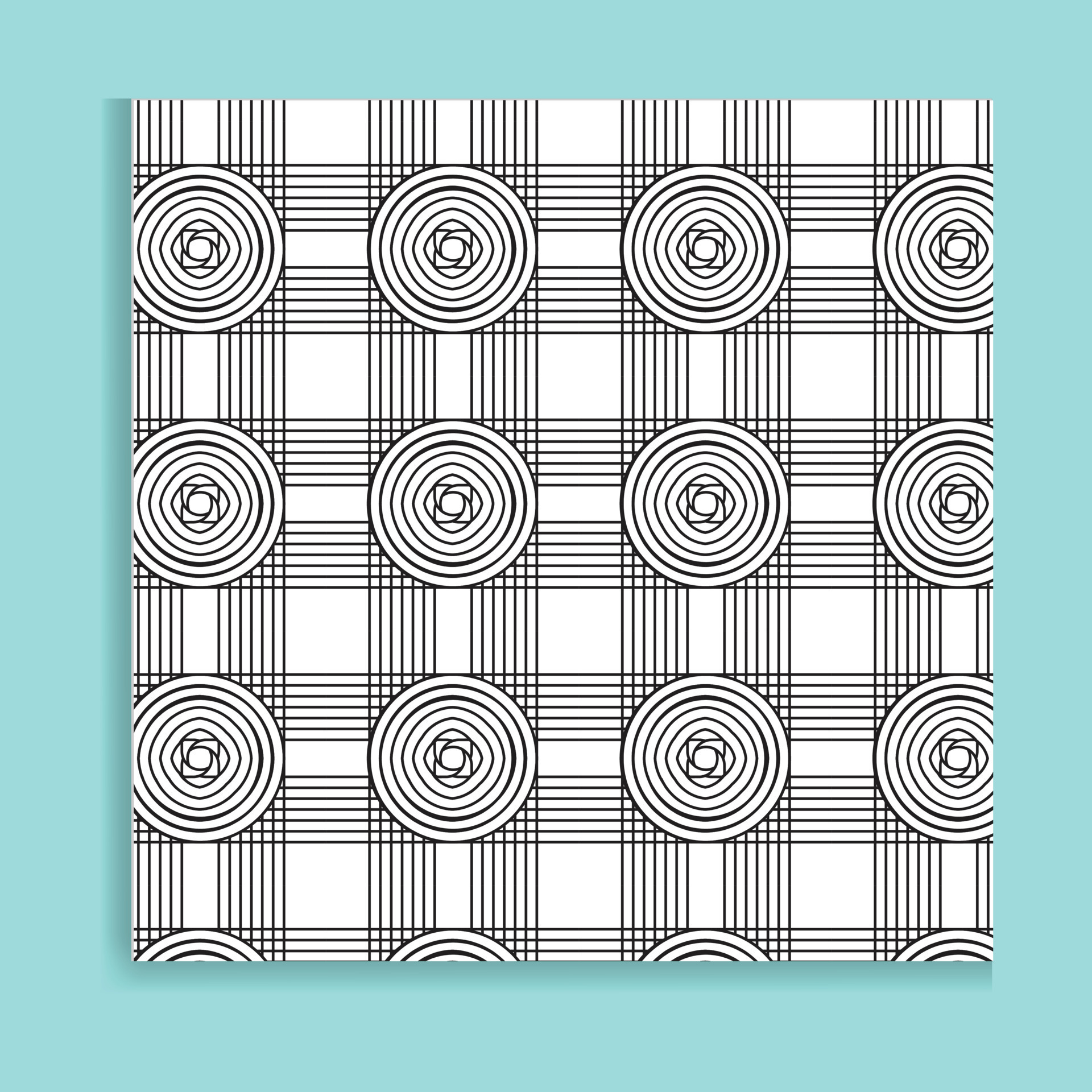 Seamless Abstract Modern Geometric Circle Line Pattern Vector