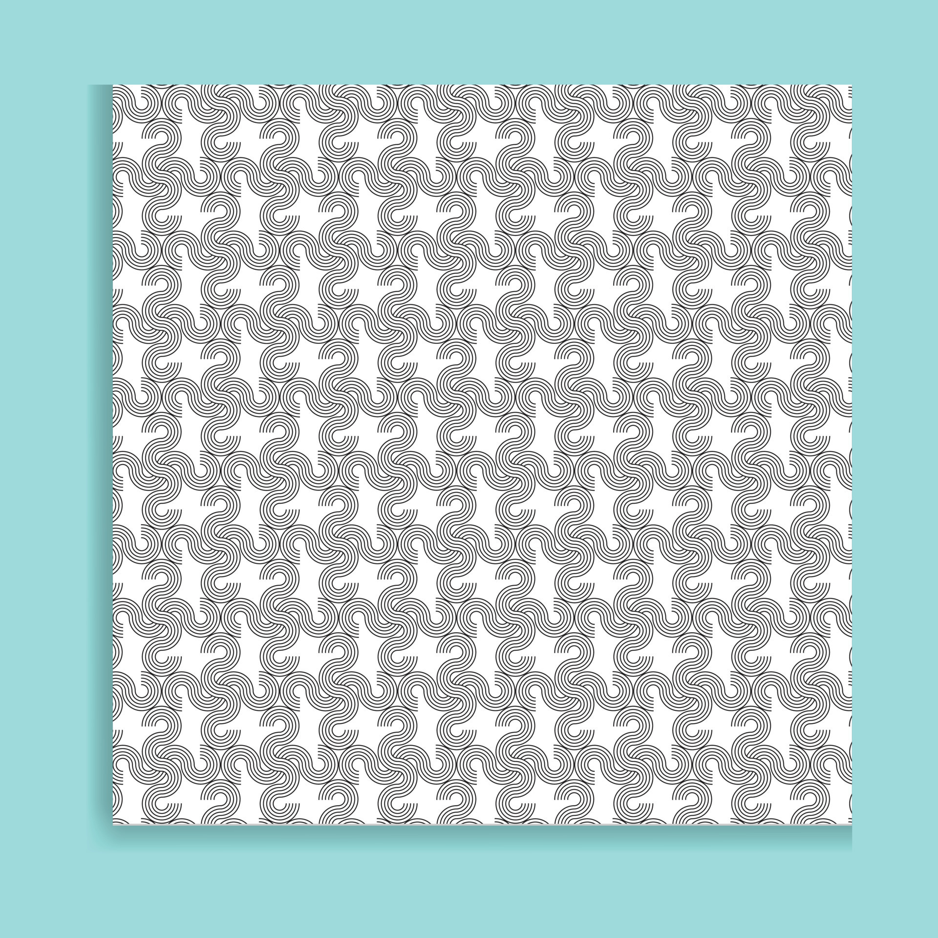 Seamless Abstract Modern Geometric Circle Line Pattern Vector