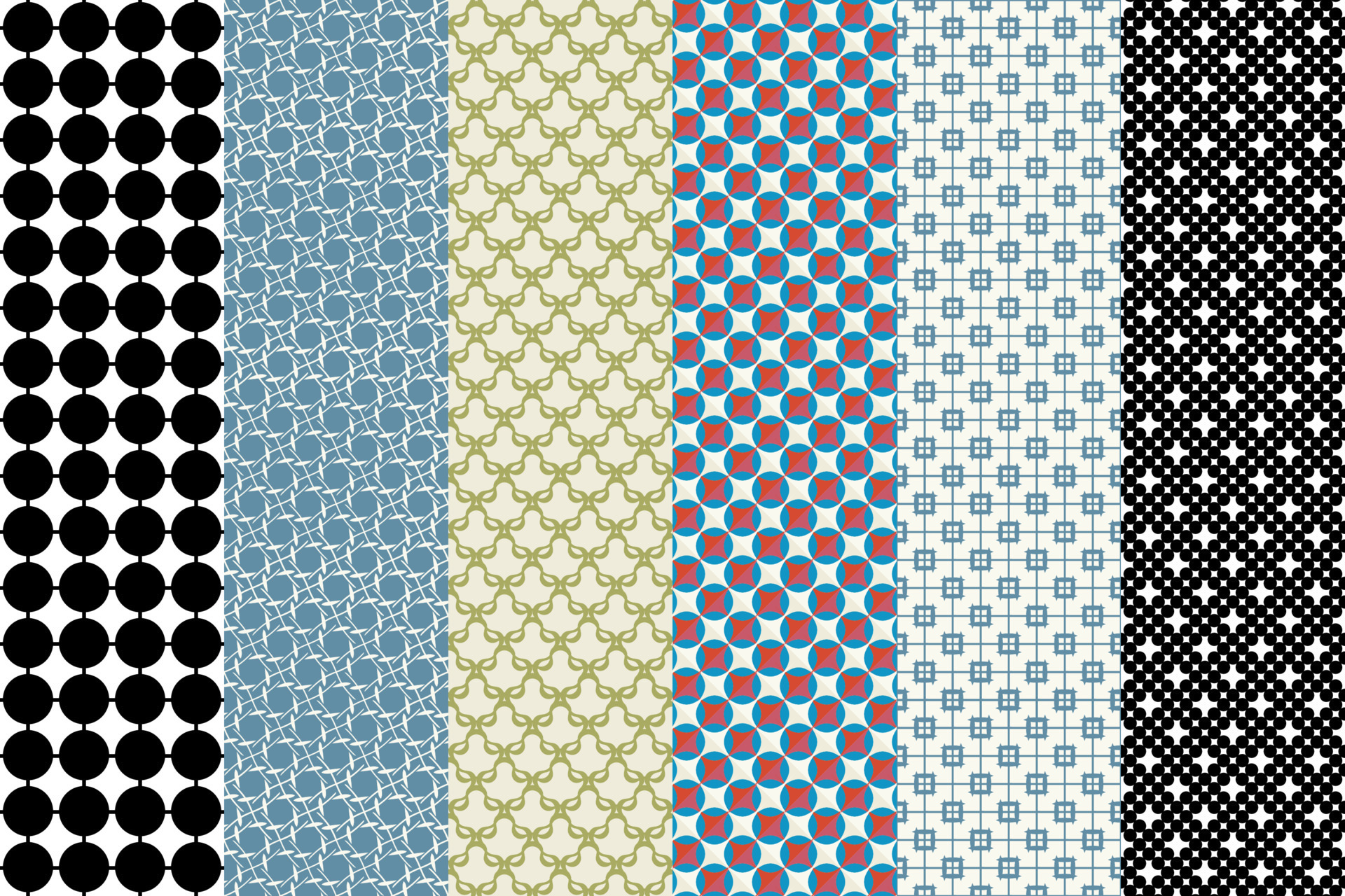 Simple seamless set of pattern, geometric texture, monochrome ...