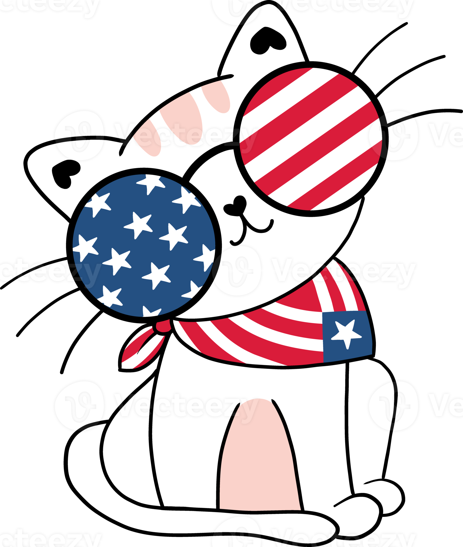 Cute happy funny playful kitten cat celebrating 4th July independence ... Cute happy funny playful kitten cat celebrating 4th July independence ...