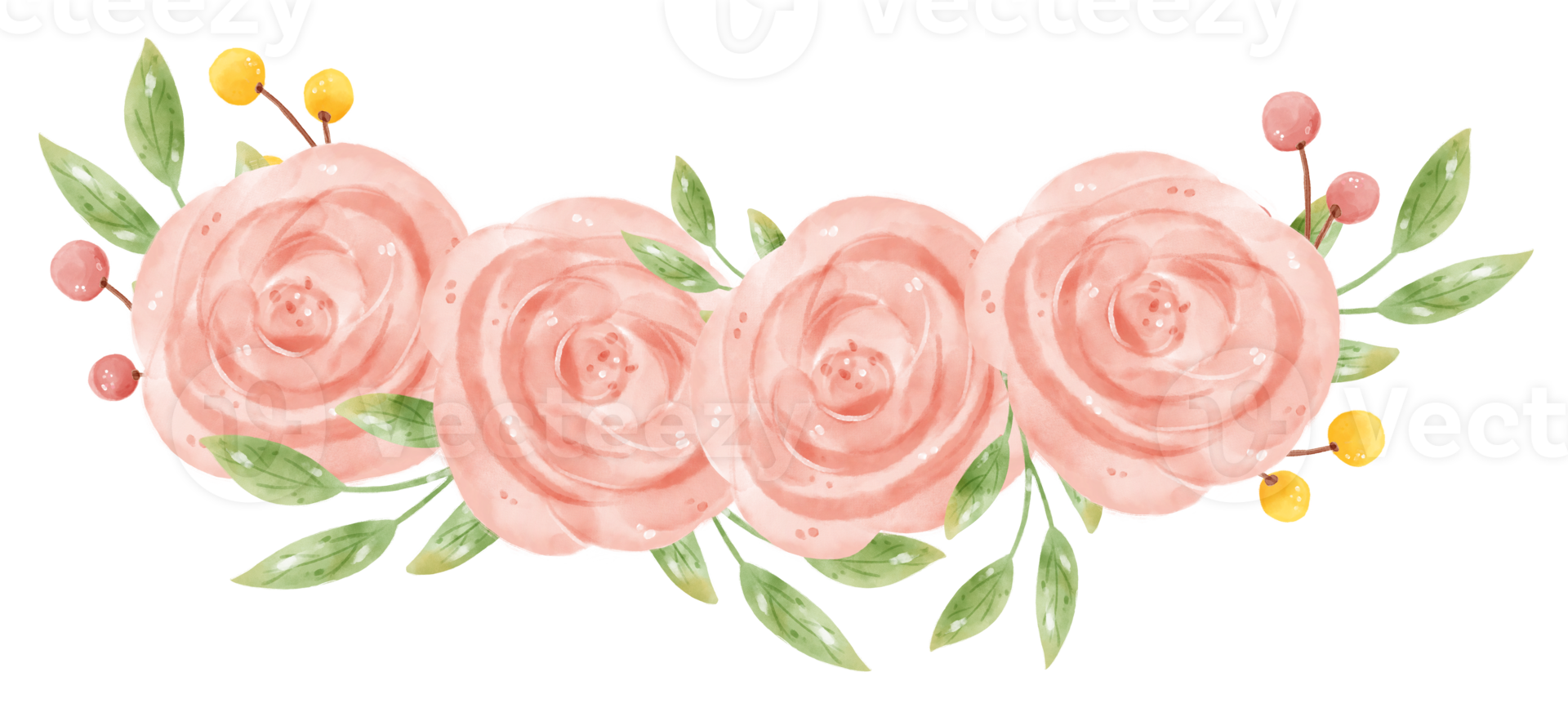 watercolour sweet floral wreath flower banner hand drawn graphic ...