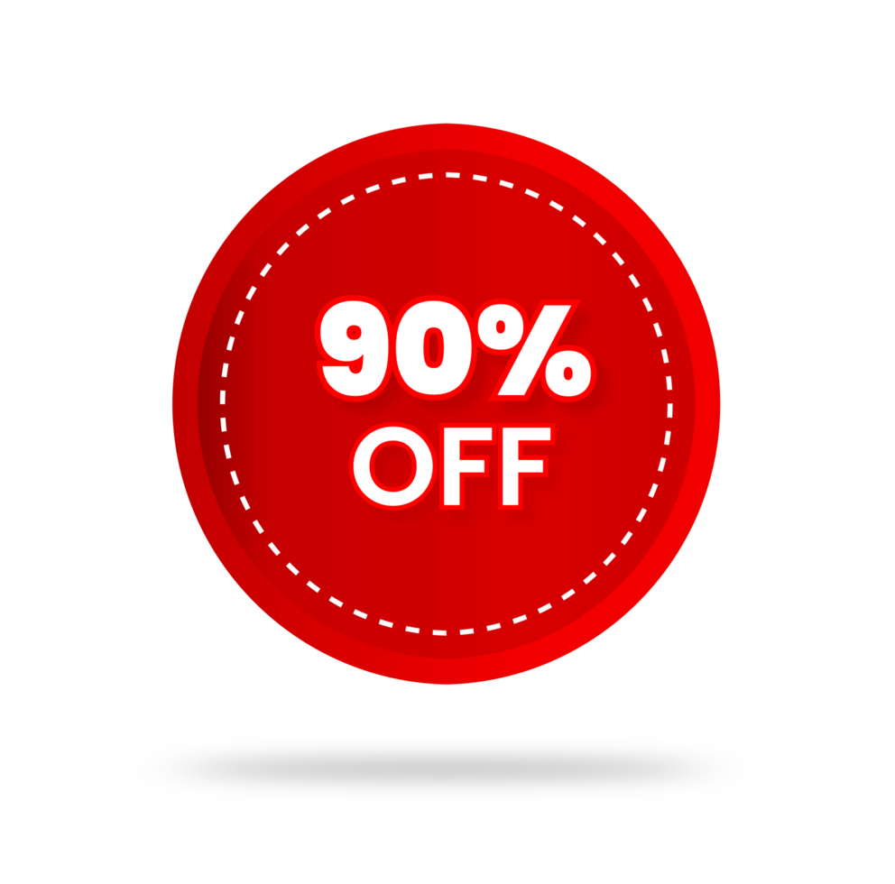 90 Percent Discount Sticker Price Tag Design Product Emblem With