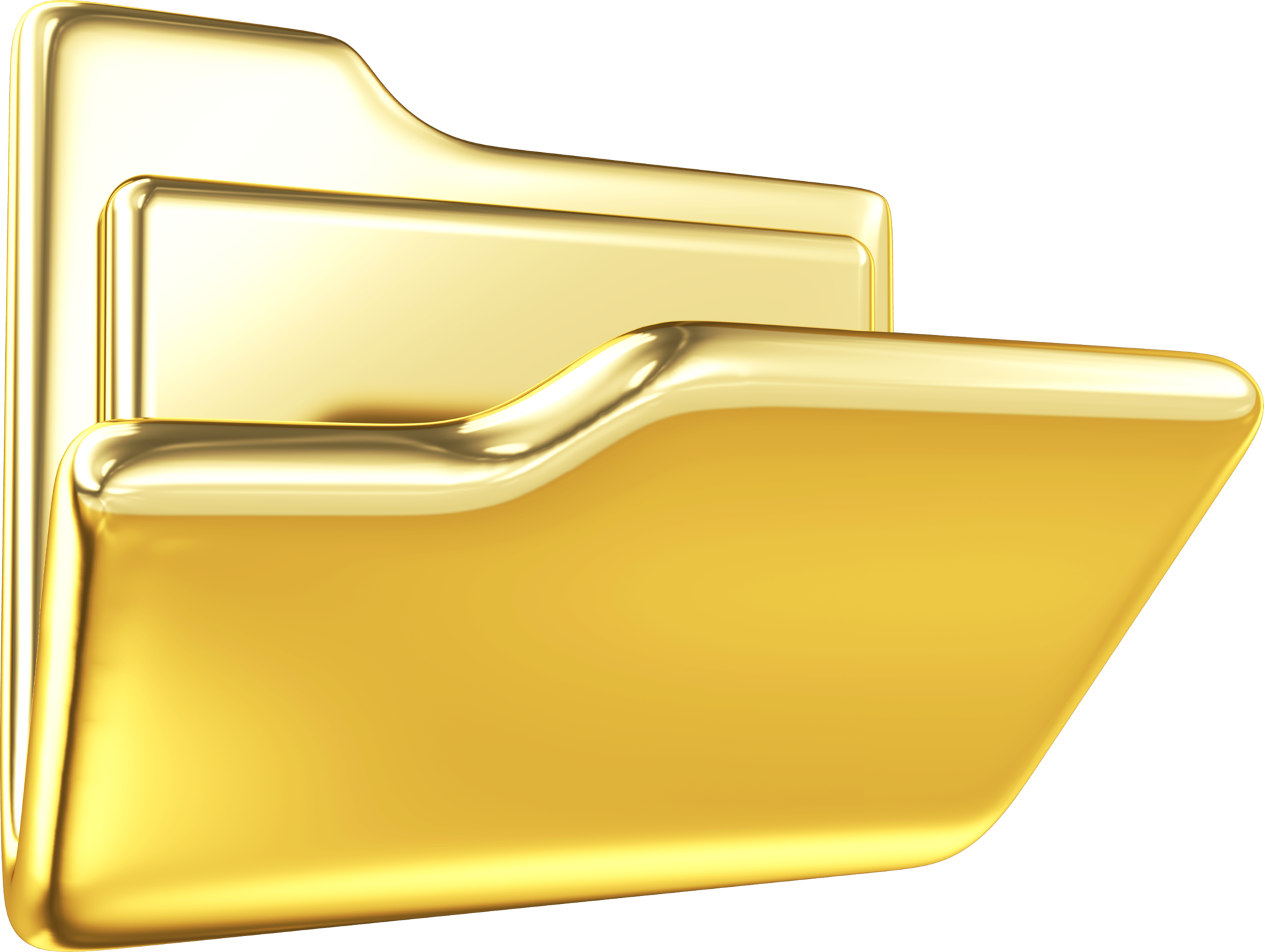 Gold folder with document list icon. 3d folder and paper for management ...