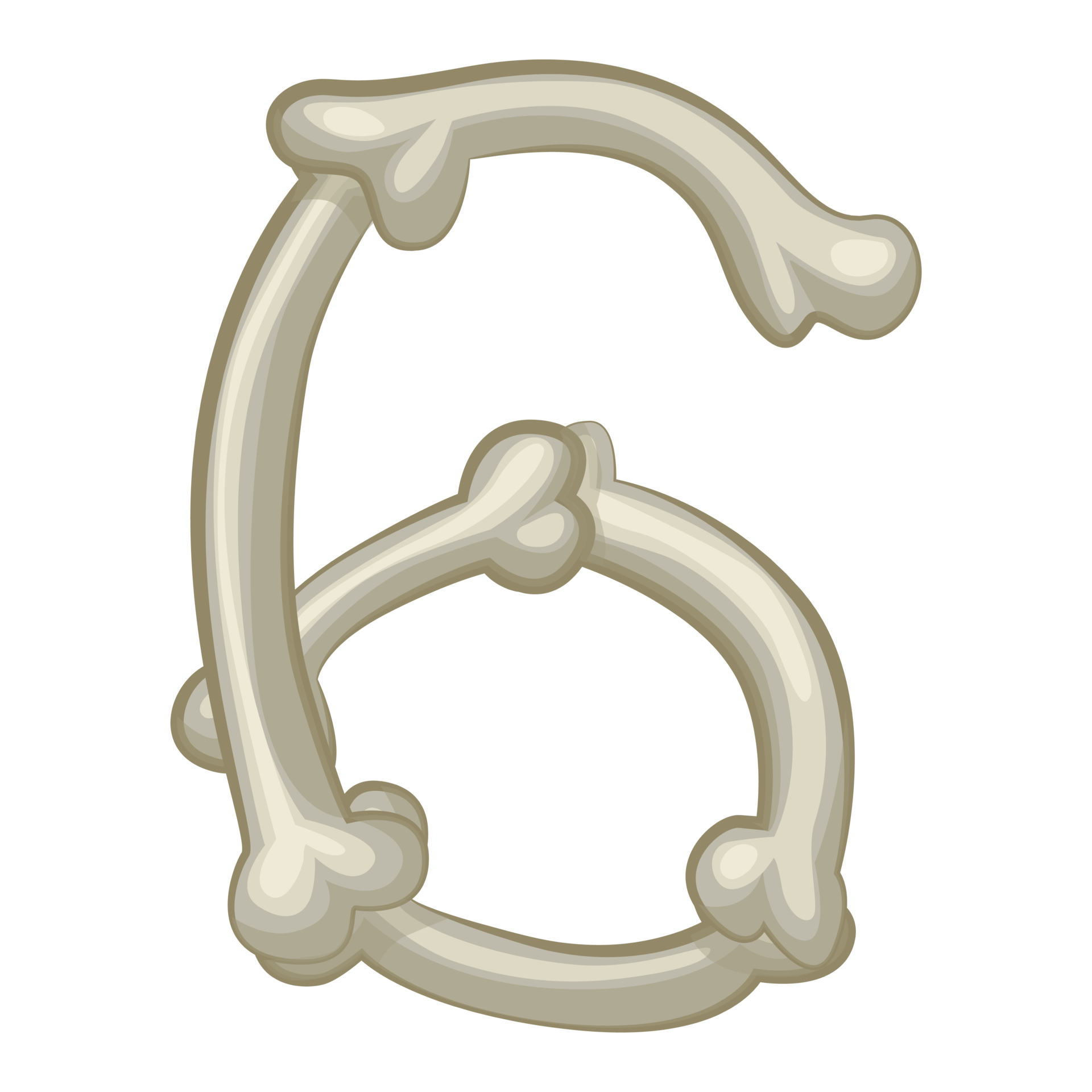 Bone number 6, digit six. Cartoon isoled number 21445467 PNG Bone number 6, digit six. Cartoon isoled number 21445467 PNG