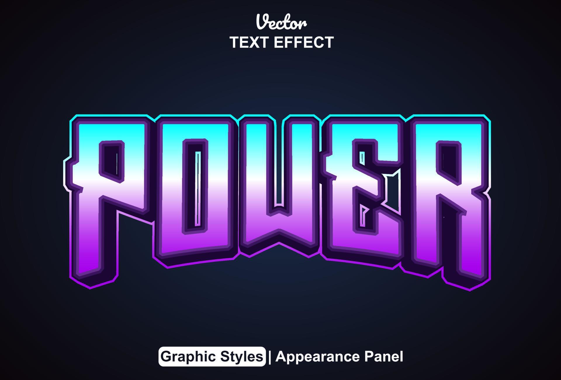 Power Text Effect With Graphic Style And Editable 21450184 Vector Art At Vecteezy
