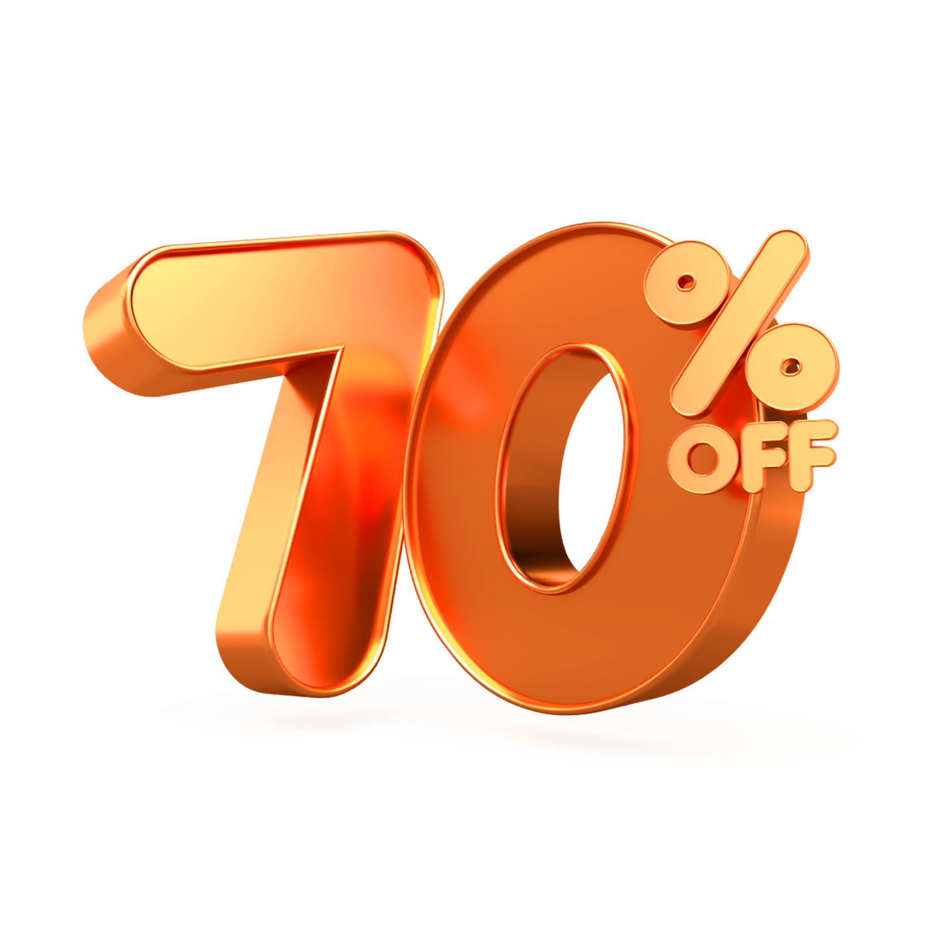 3D render 70 Percentage sale discount gold Style transparent for shop 21451457 PNG