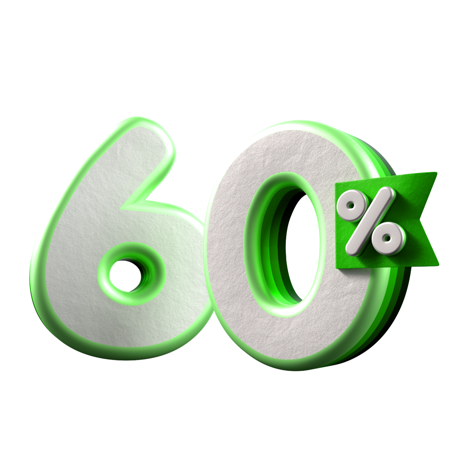 3d number 60 percentage green white, promo sale, sale discount 21451496 PNG 3d number 60 percentage green white, promo sale, sale discount 21451496 PNG