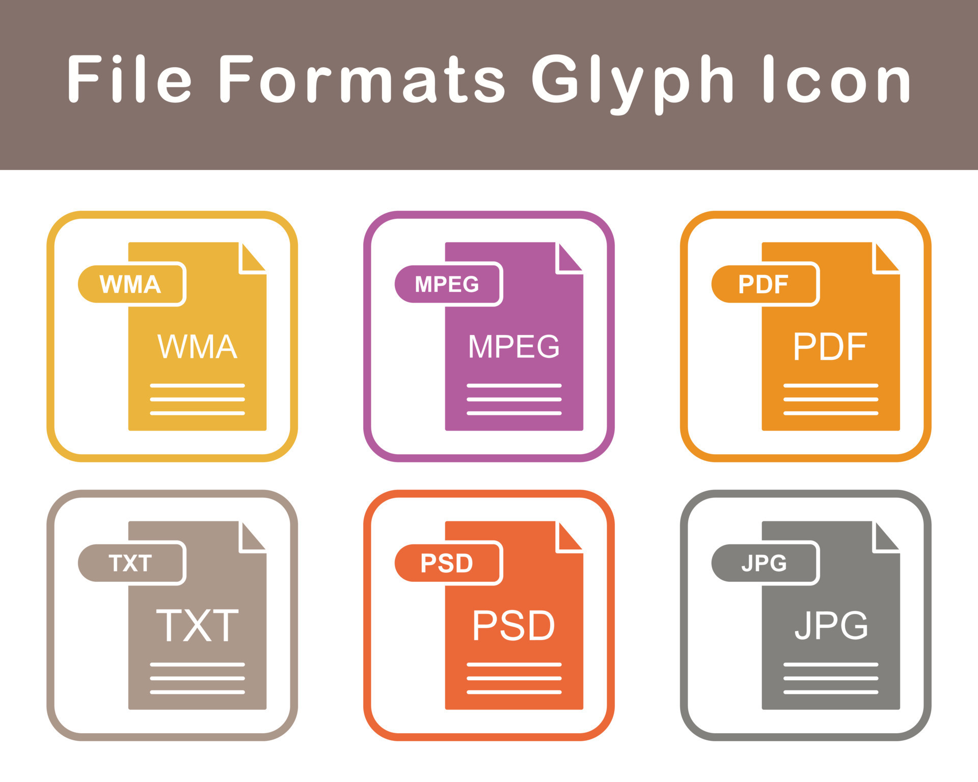 File Formats Vector Icon Set 21454605 Vector Art at Vecteezy