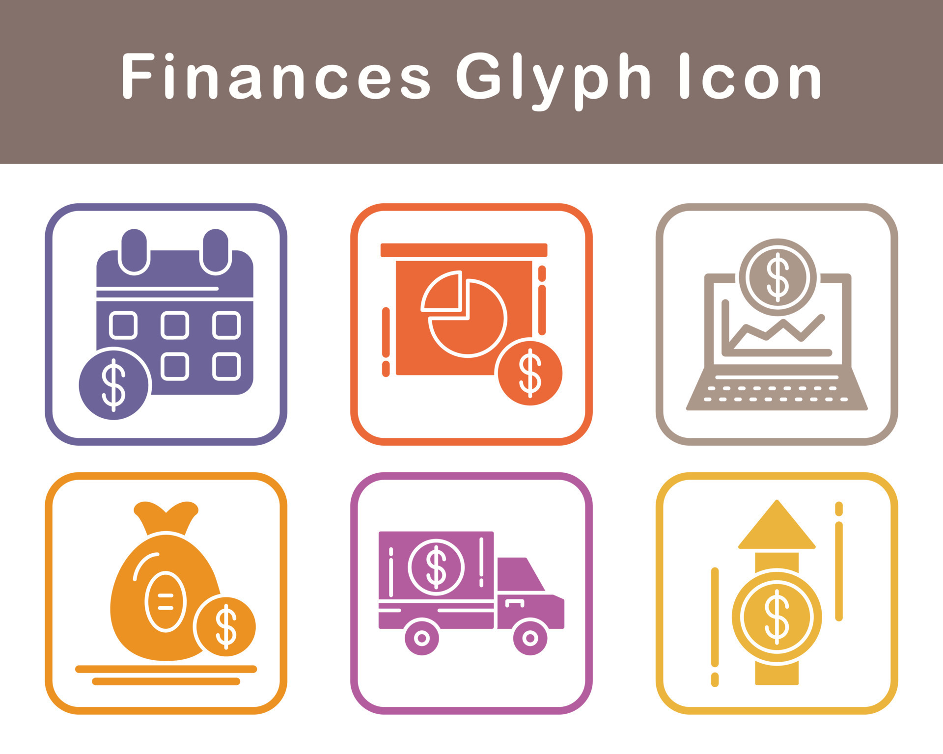 Finances Vector Icon Set 21455900 Vector Art at Vecteezy