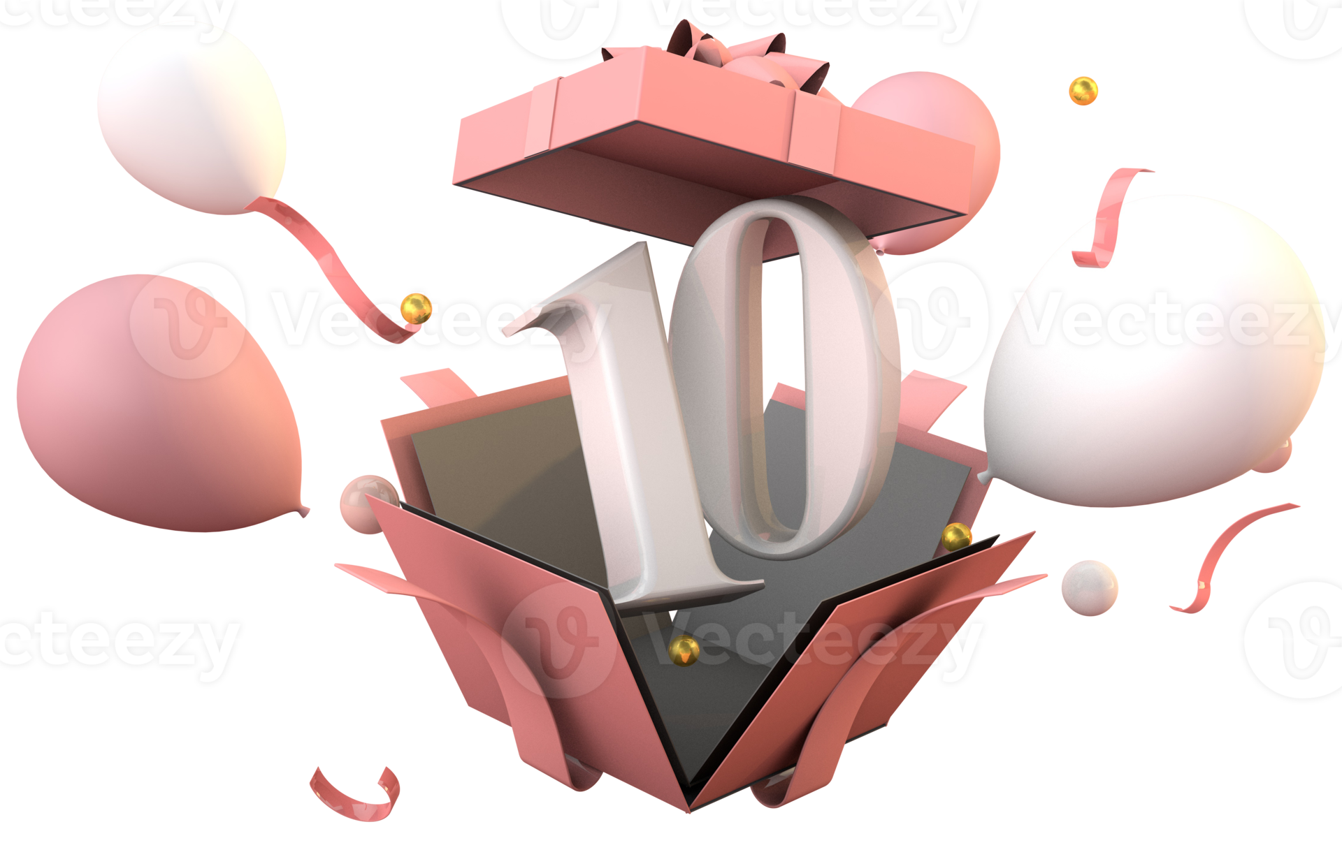 Pink number 10 a happy birthday celebration 21456164 PNG