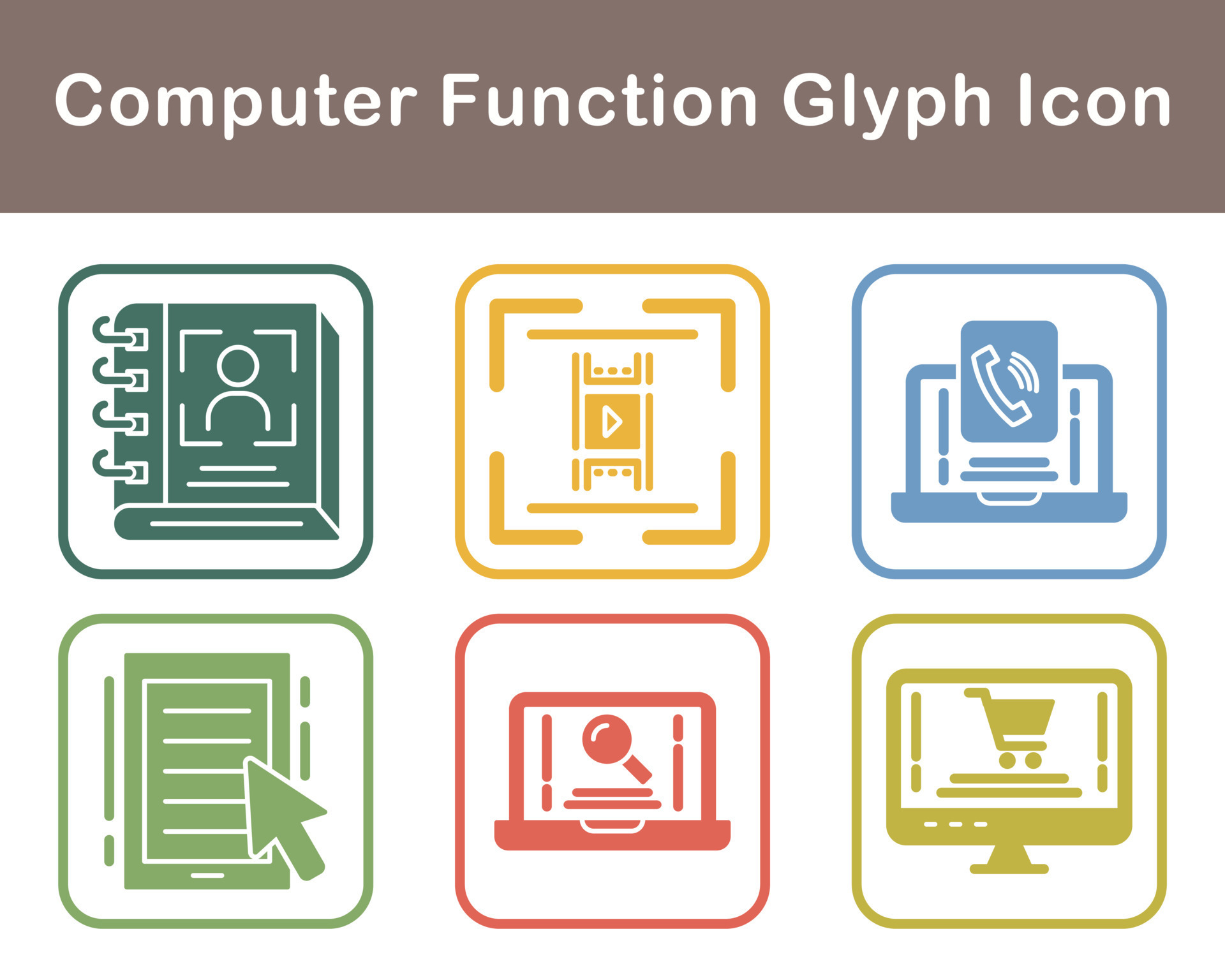 Computer Function Vector Icon Set 21456660 Vector Art at Vecteezy