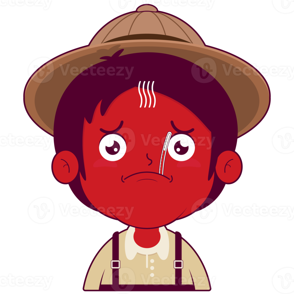 boy sick face cartoon cute 21456992 PNG