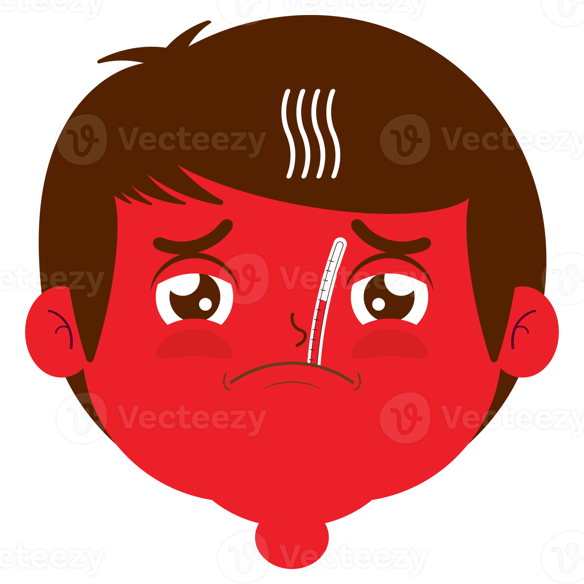 boy sick face cartoon cute 21457137 PNG