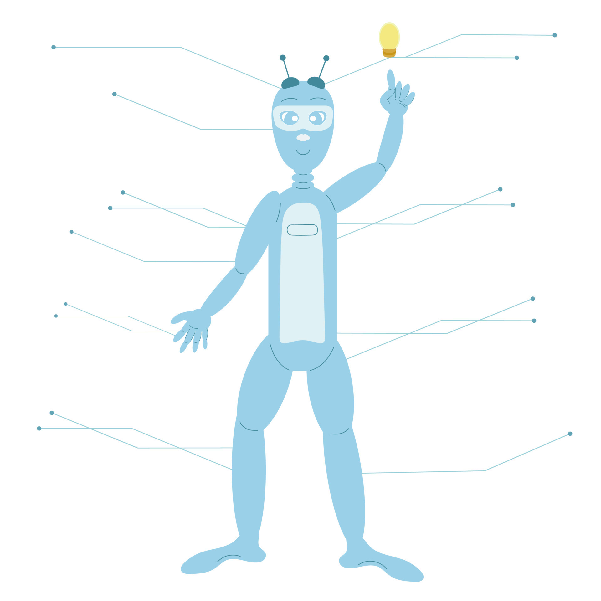 Concept of modern android robot with many brilliant ideas 21457141 ...