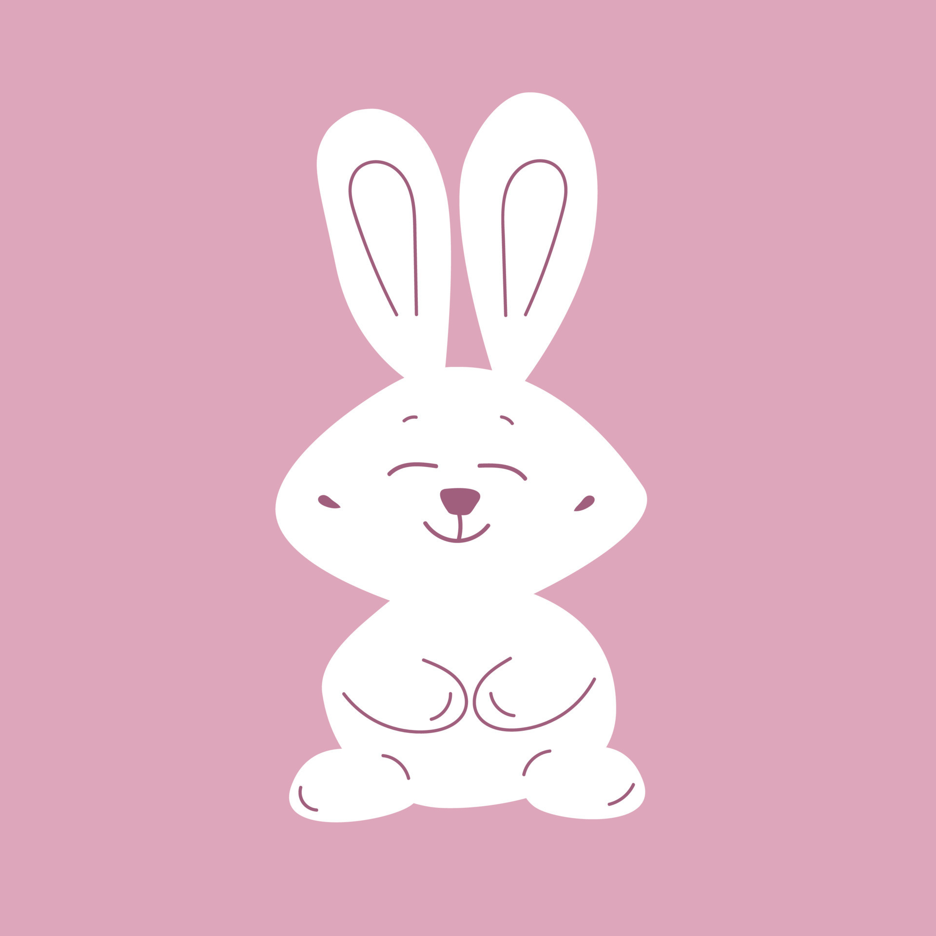 Linda Blanco Conejito En Un Rosado Antecedentes Imagen Para Para Niños Tema Pascua De