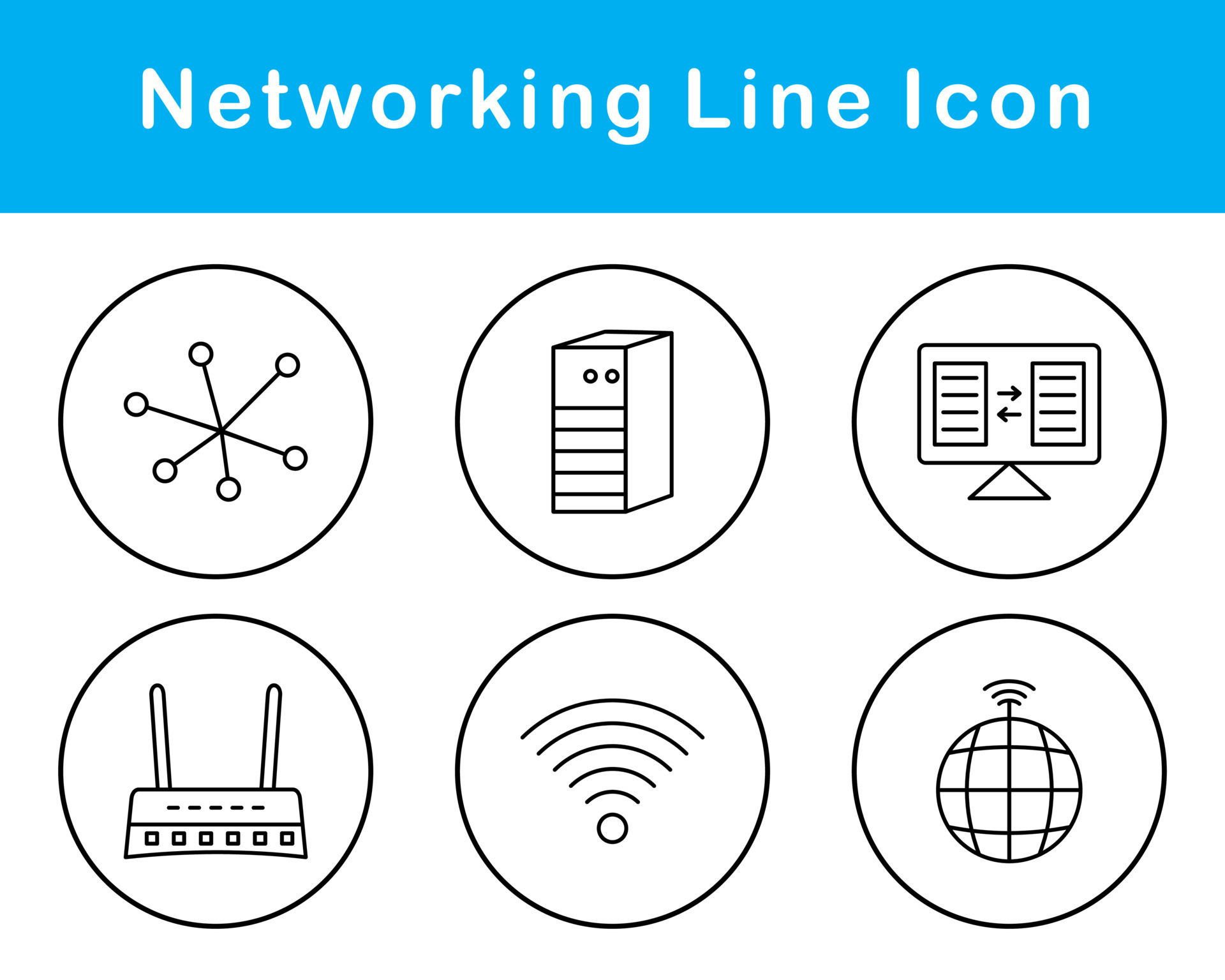 Networking Vector Icon Set 21457191 Vector Art at Vecteezy