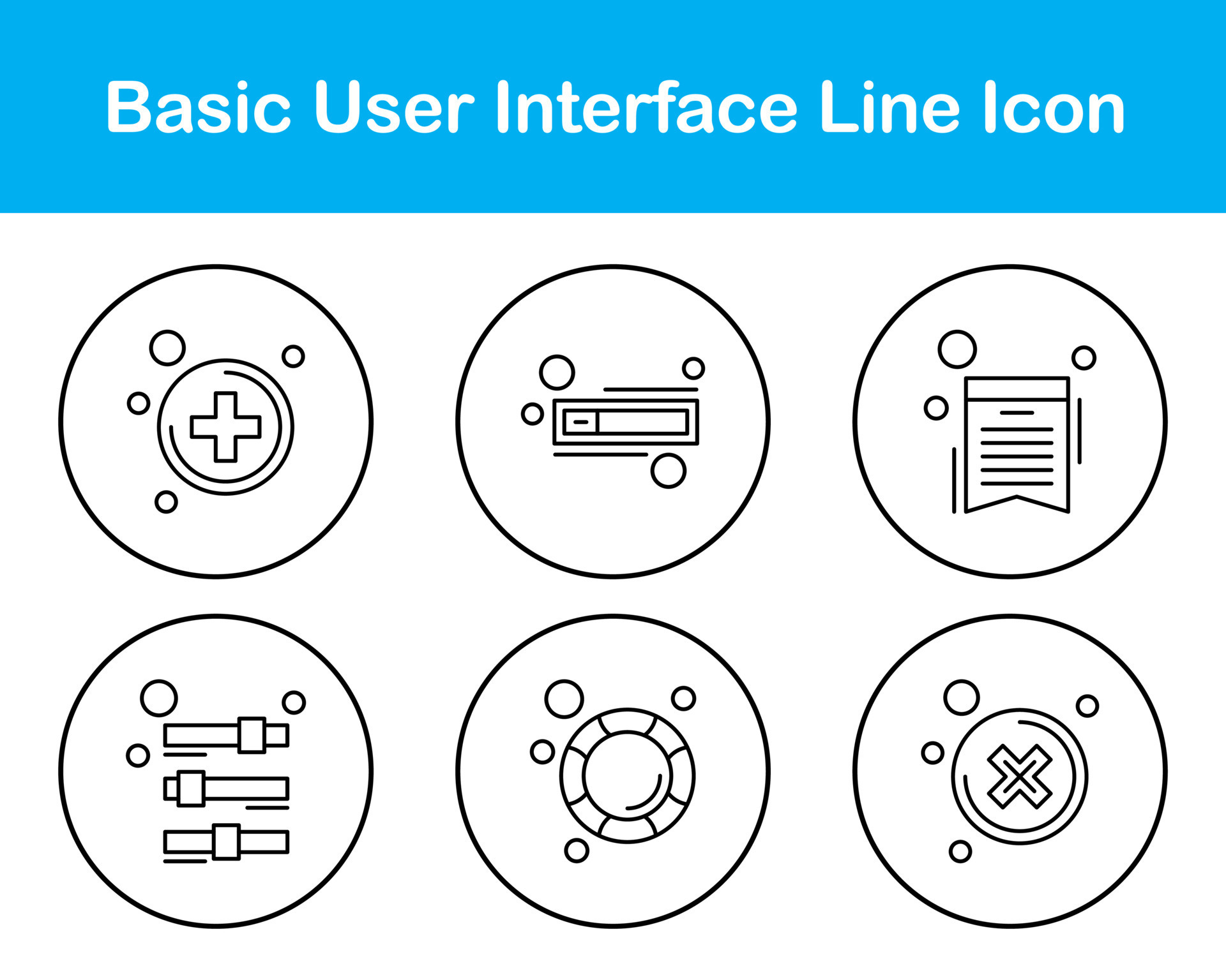 Basic User Interface Vector Icon Set 21457713 Vector Art at Vecteezy