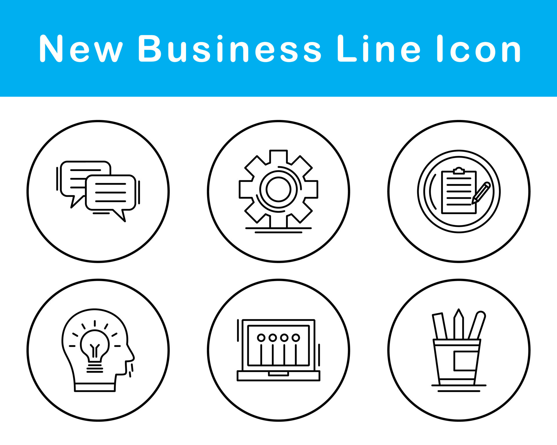 New Business Vector Icon Set 21457715 Vector Art at Vecteezy