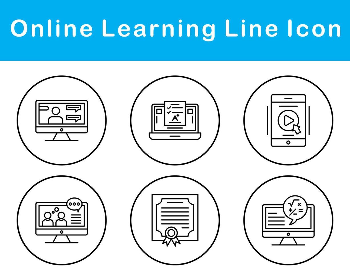 Online Learning Vector Icon Set 21457738 Vector Art at Vecteezy