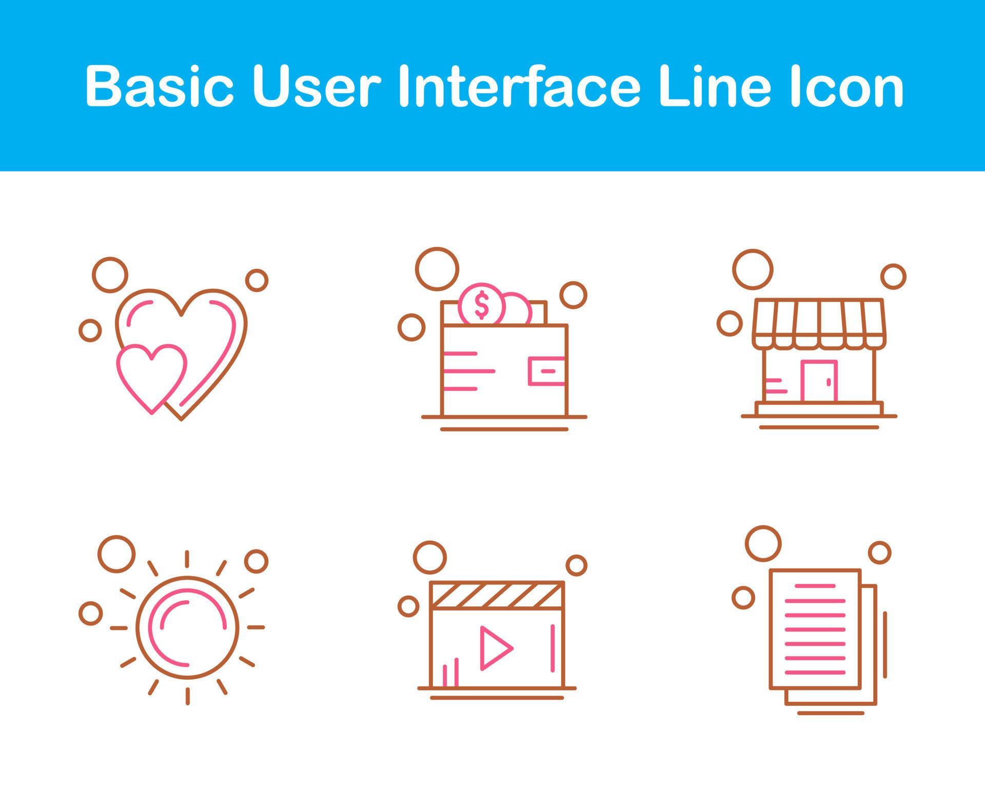 Basic User Interface Vector Icon Set 21458796 Vector Art at Vecteezy