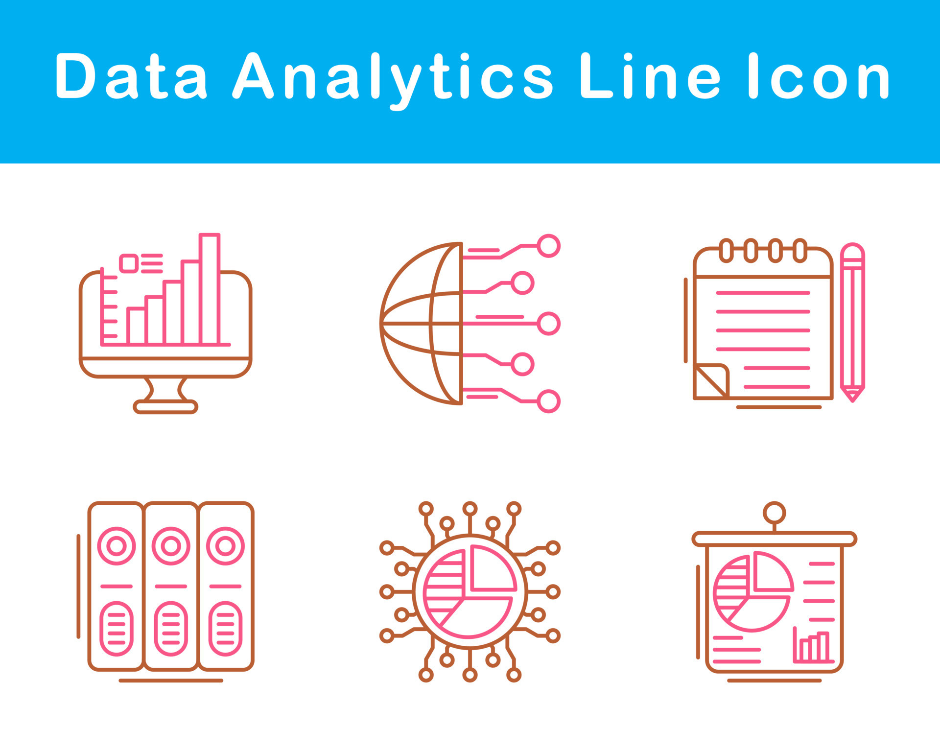 Data Analytics Vector Icon Set 21458867 Vector Art at Vecteezy