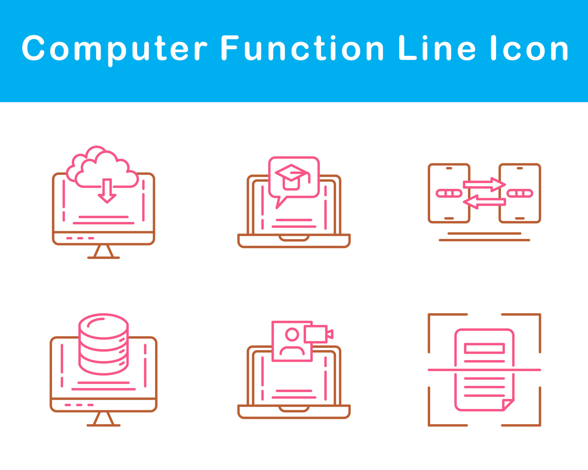 computadora función vector icono conjunto 21459092 Vector en Vecteezy