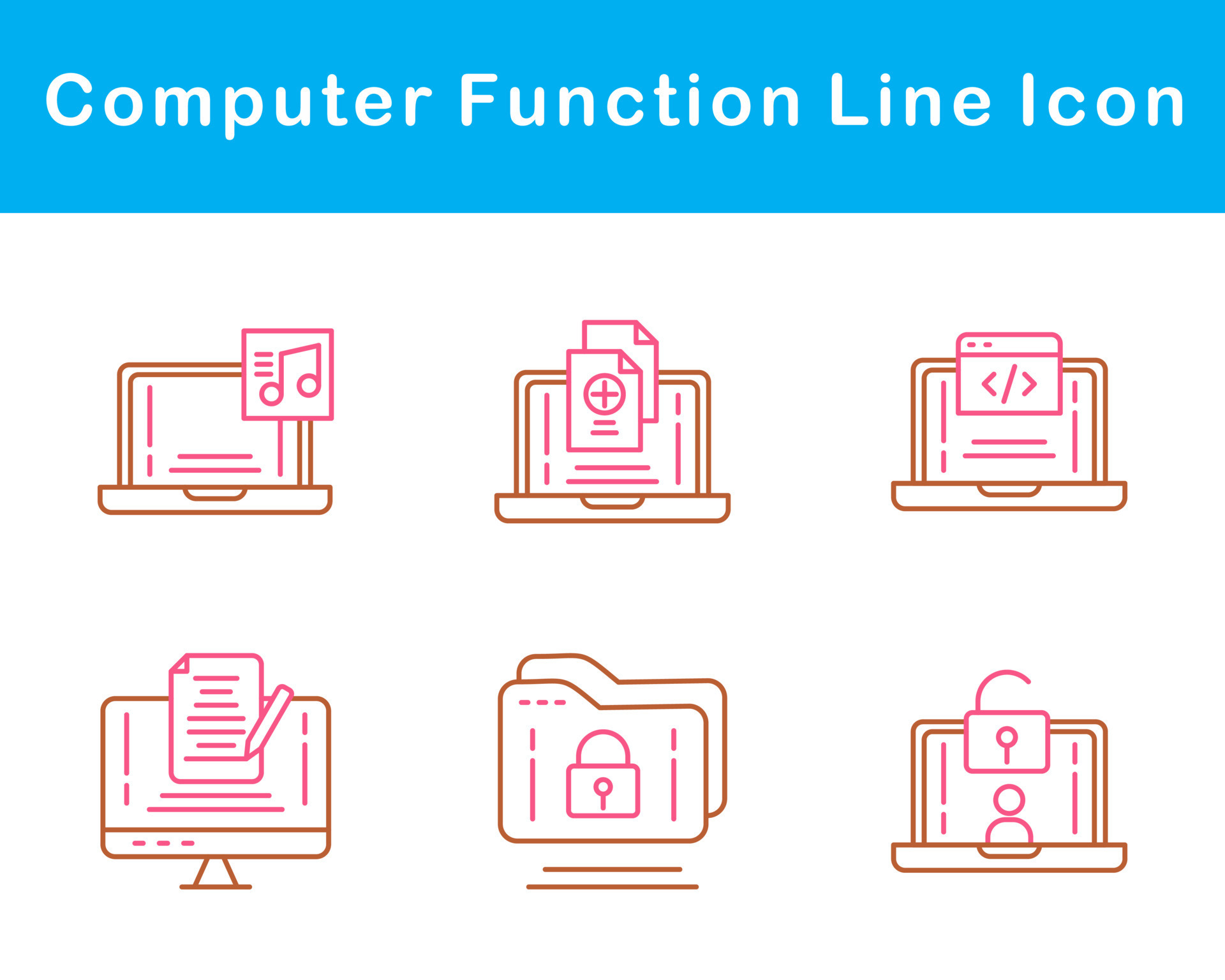 Computer Function Vector Icon Set 21459097 Vector Art at Vecteezy
