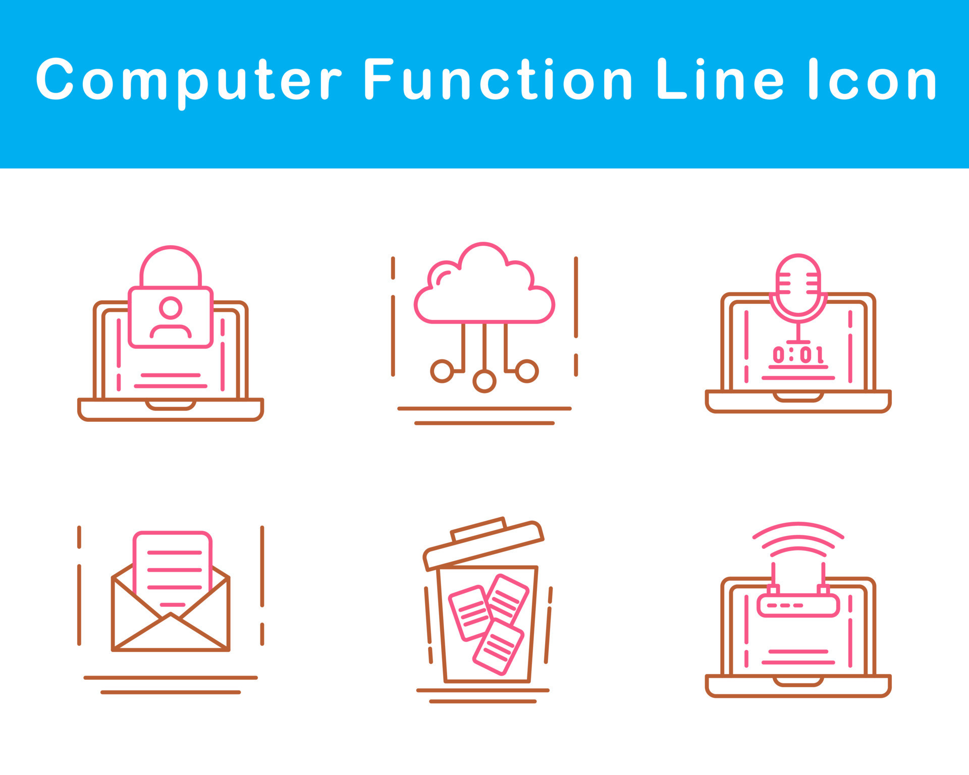 Computer Function Vector Icon Set 21459098 Vector Art at Vecteezy
