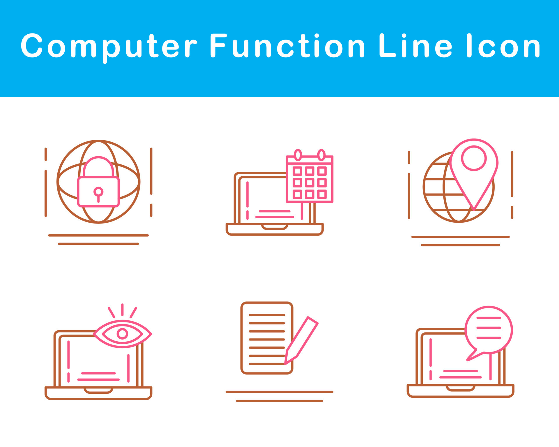 Computer Function Vector Icon Set 21459099 Vector Art at Vecteezy